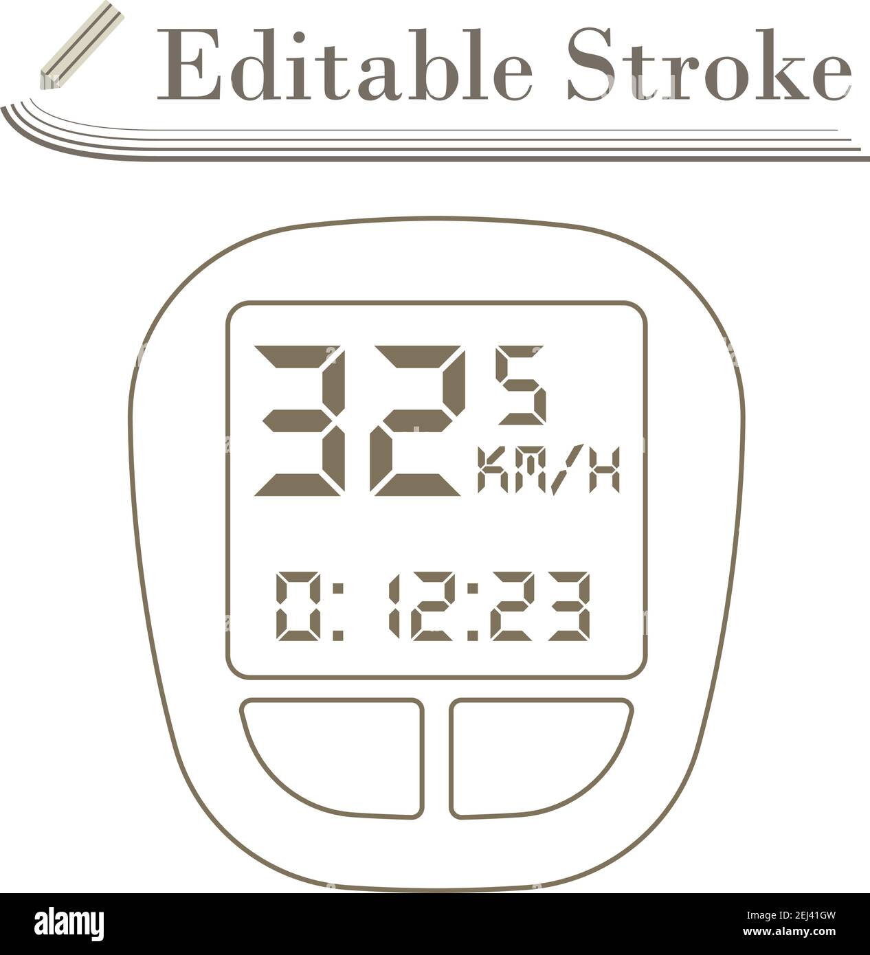 Bike Computer Icon. Editable Stroke Simple Design. Vector Illustration ...