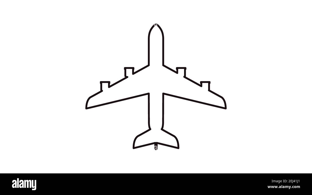 Plane Icon. Vector Isolated Black and White illustration of a Plane ...