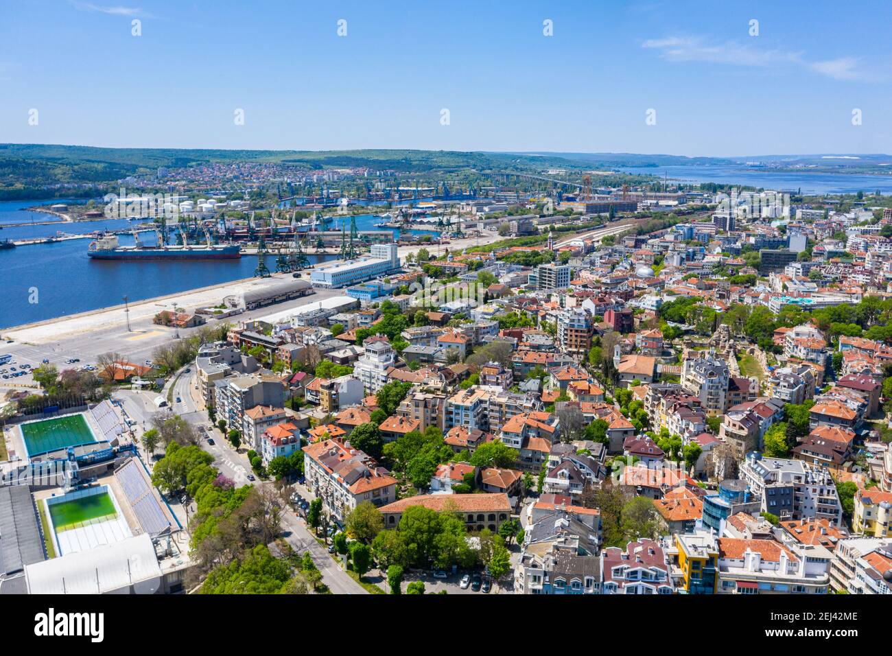 Aerial view of the port of Varna in Bulgaria Stock Photo - Alamy
