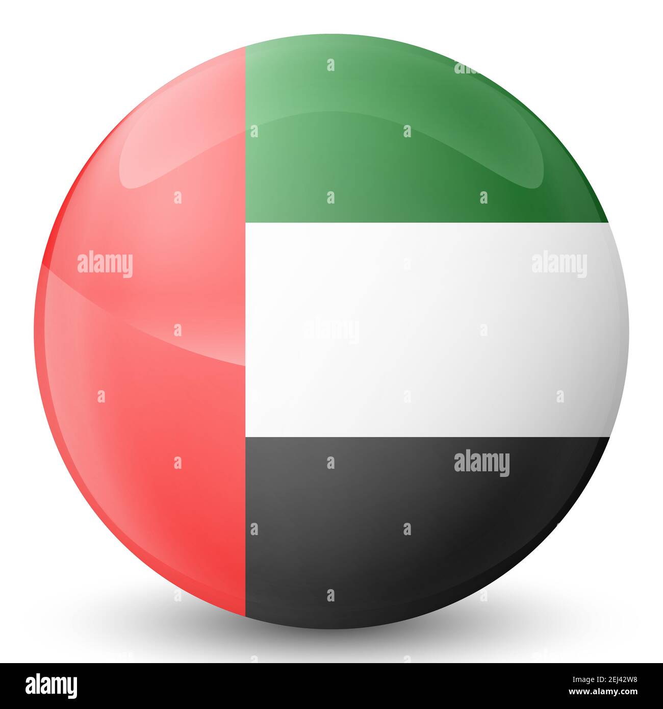Glass light ball with flag of United Arab Emirates. Round sphere ...