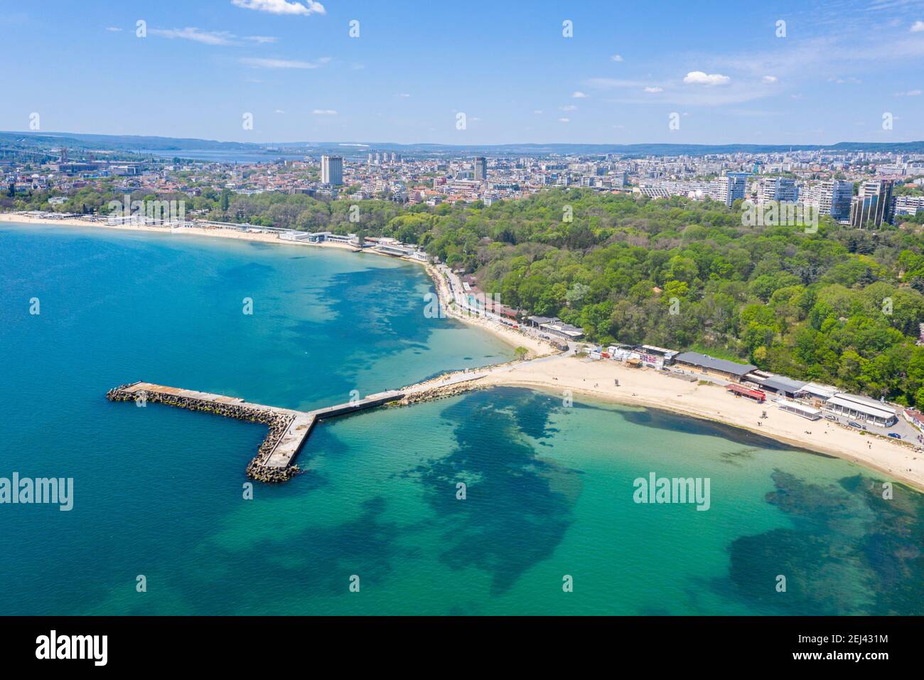 Concrete pier at a beach in Varna, Bulgaria Stock Photo - Alamy