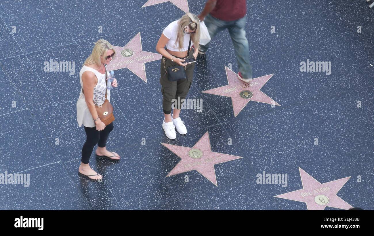LOS ANGELES, CALIFORNIA, USA - 7 NOV 2019: Walk of fame promenade on ...
