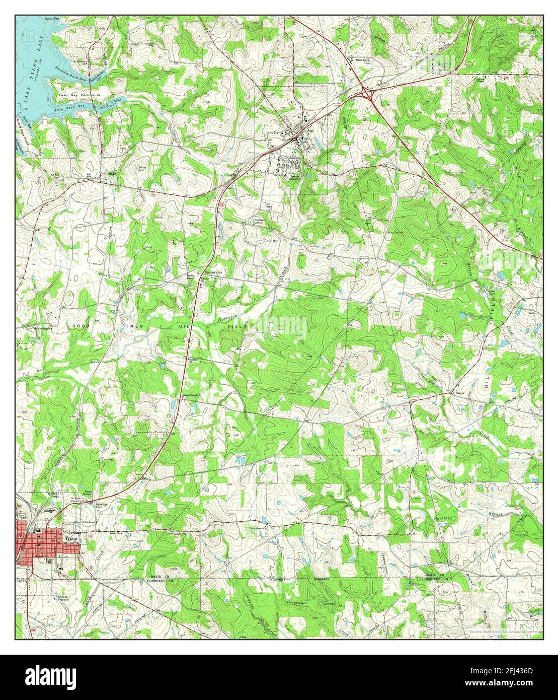 Troup East, Texas, map 1973, 1:24000, United States of America by ...