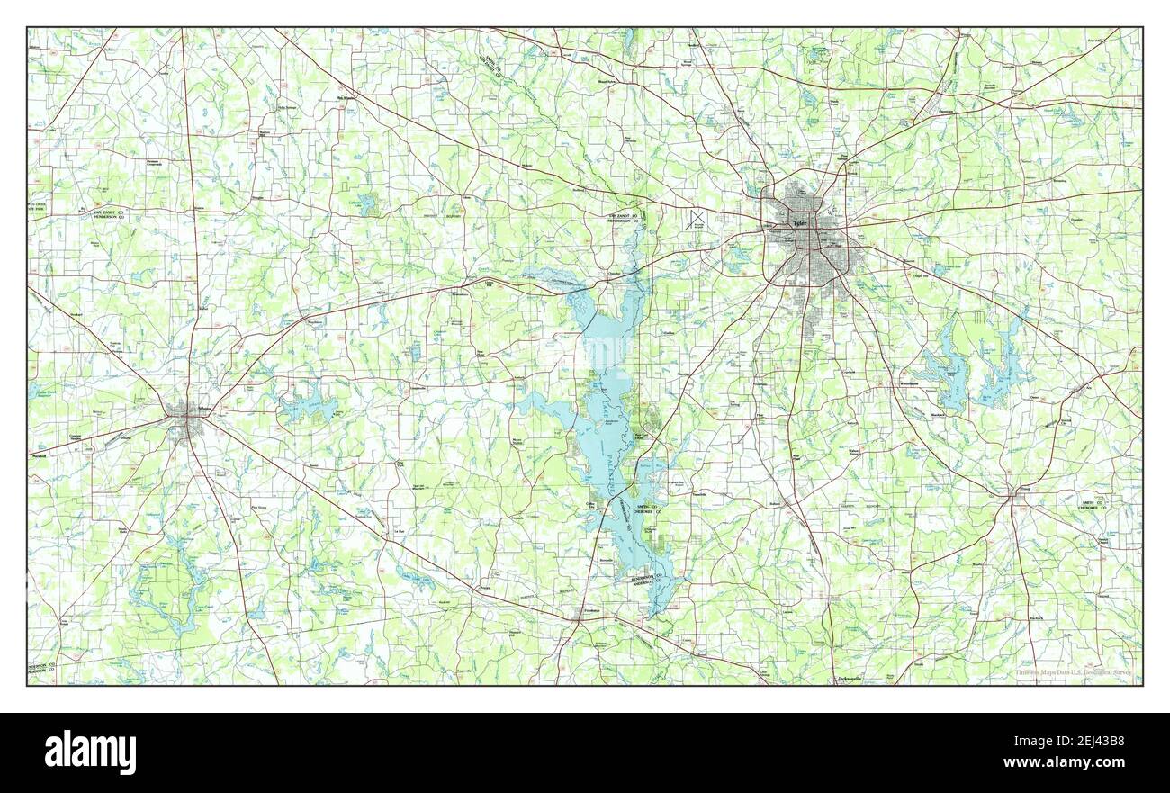 Tyler, Texas, map 1985, 1:100000, United States of America by Timeless ...