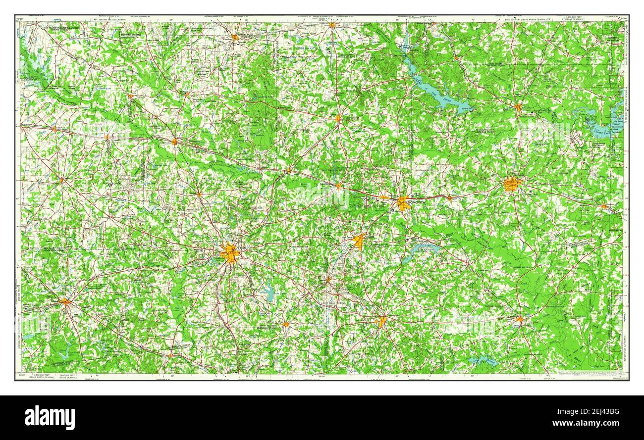 Tyler, Texas, map 1956, 1:250000, United States of America by Timeless ...