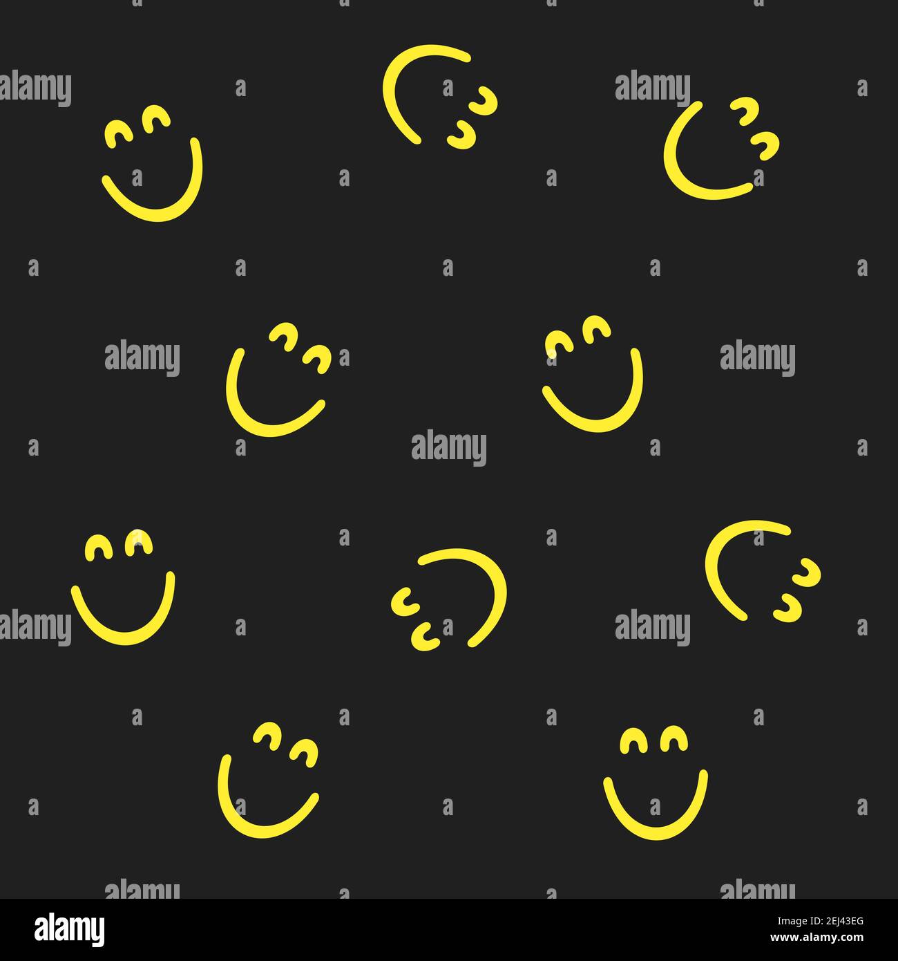 Seamless pattern with a smiling face. Emoji background. Smile line icon ...