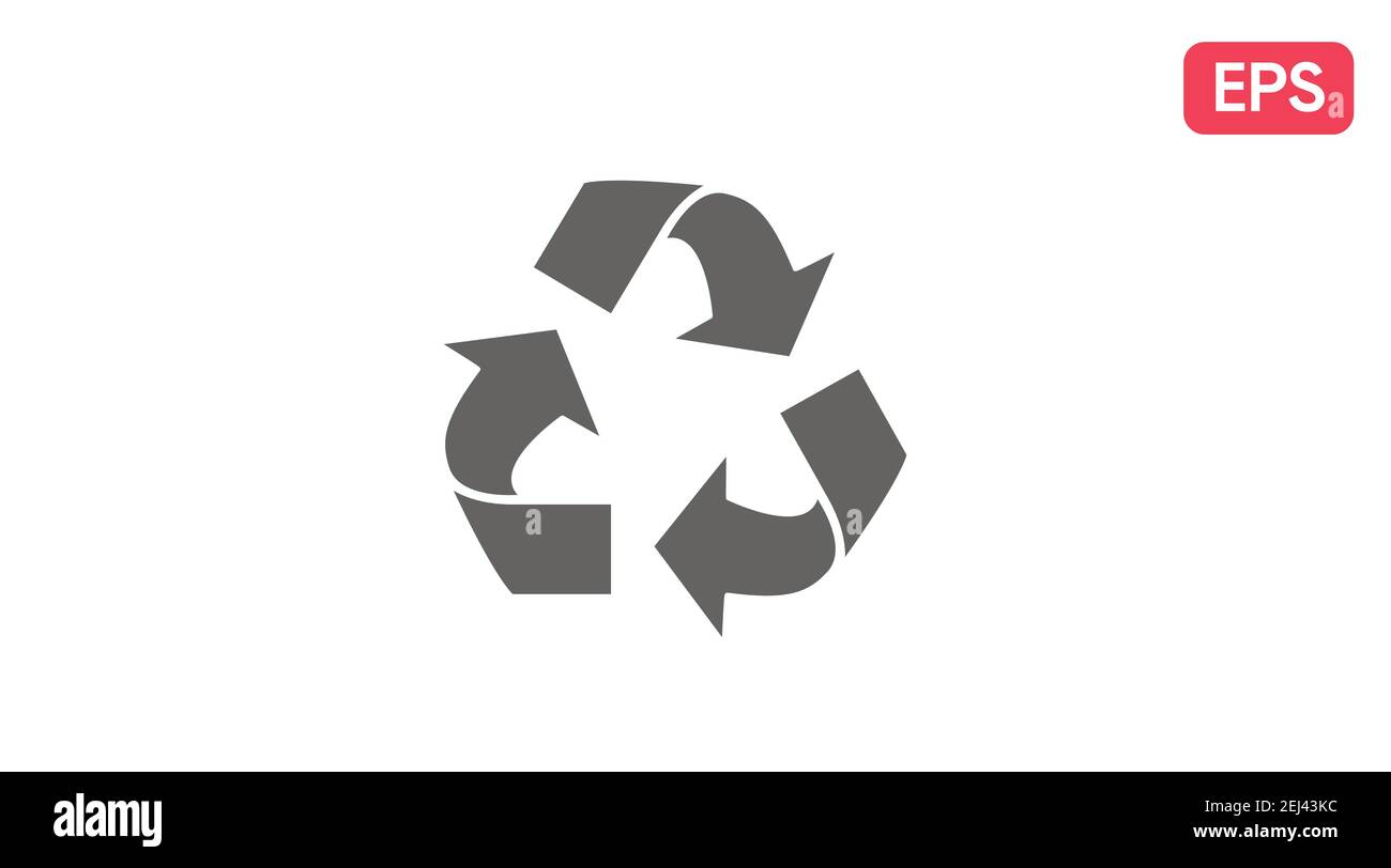 Recycle sign vector icon. Ecological bio-waste concept. Arrow sign ...