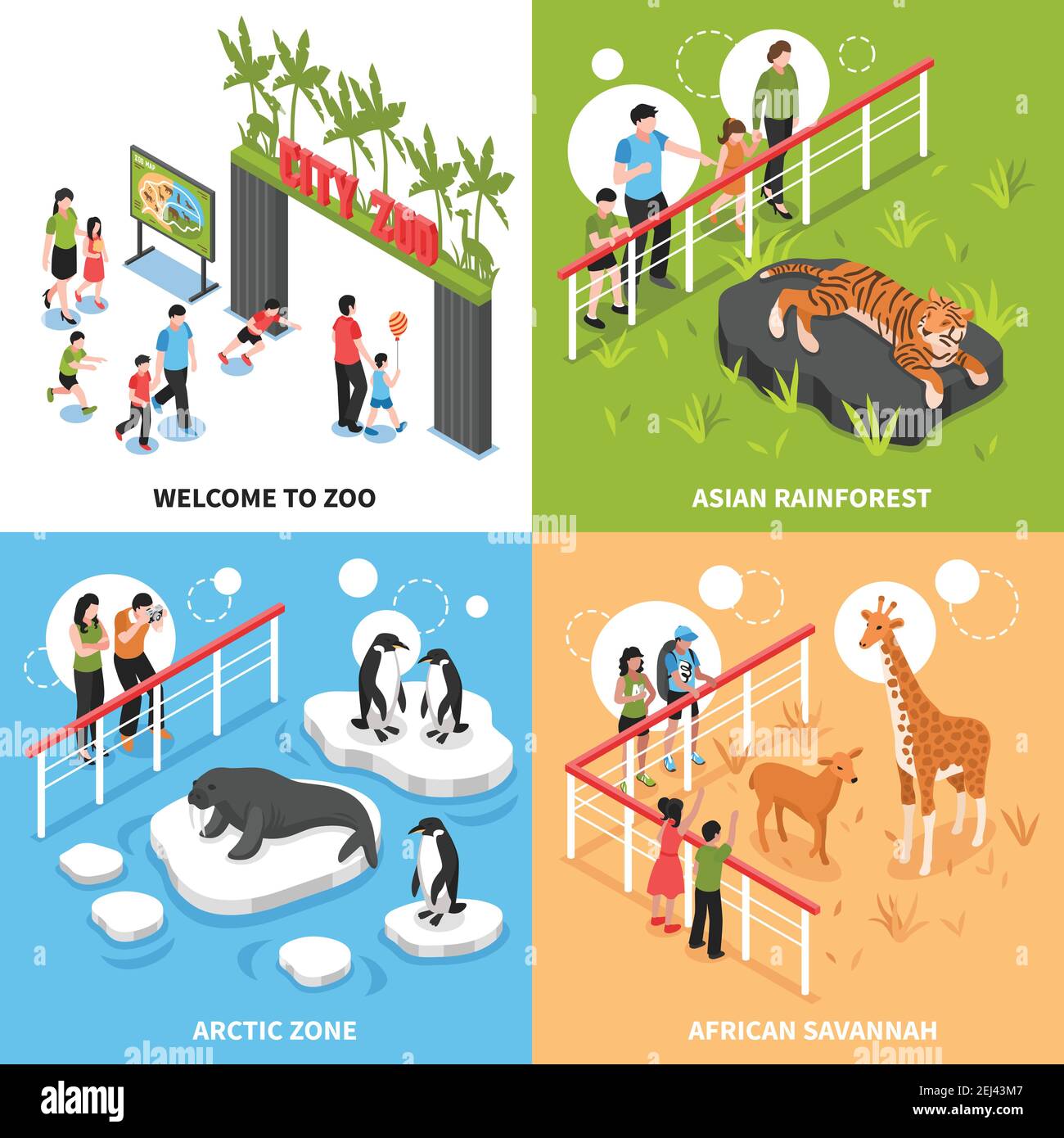 Welcome to zoo 2x2 design concept with asian rainforest arctic zone and ...