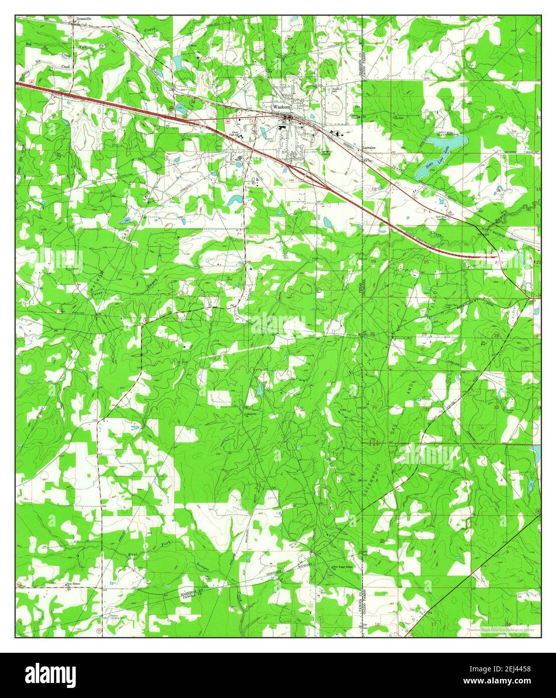 Waskom, Texas, map 1962, 1:24000, United States of America by Timeless ...