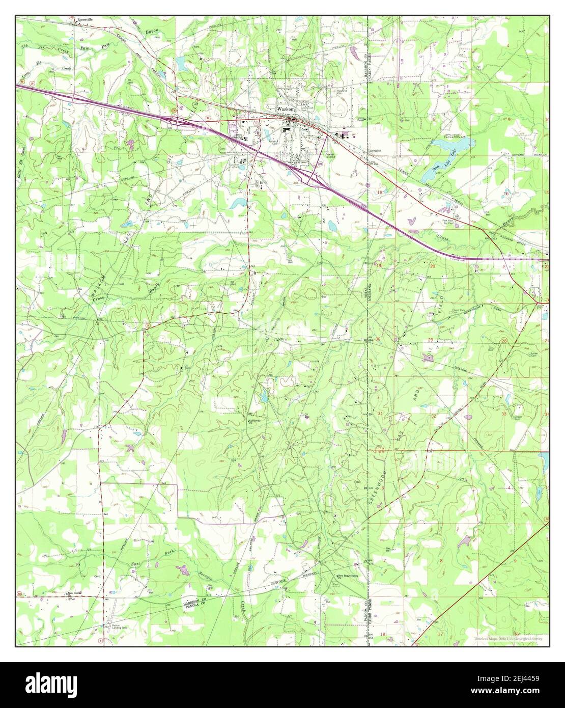 Waskom, Texas, map 1962, 1:24000, United States of America by Timeless ...