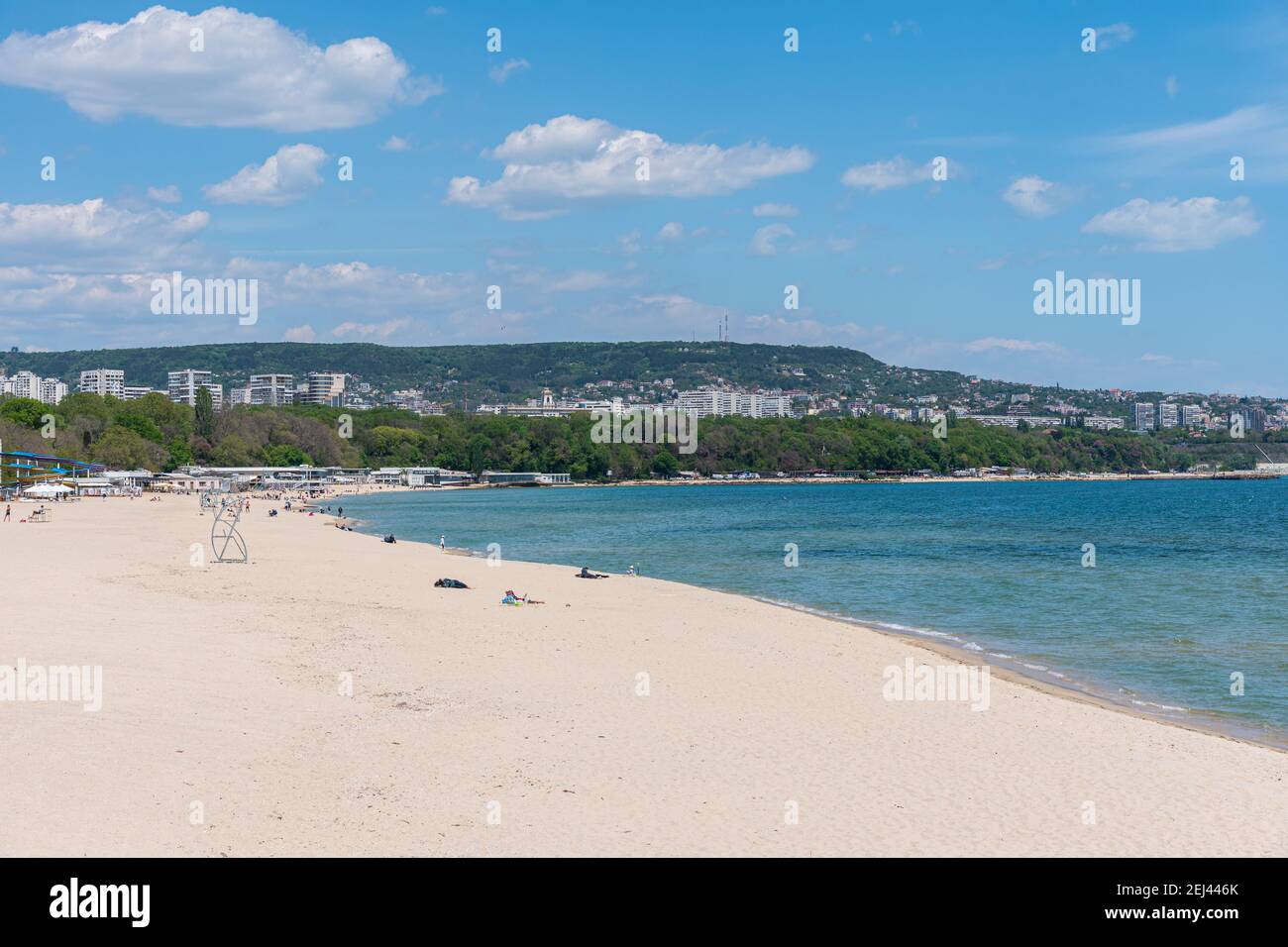 Aerial view of the central beach of the bulgarian town Varna Stock ...