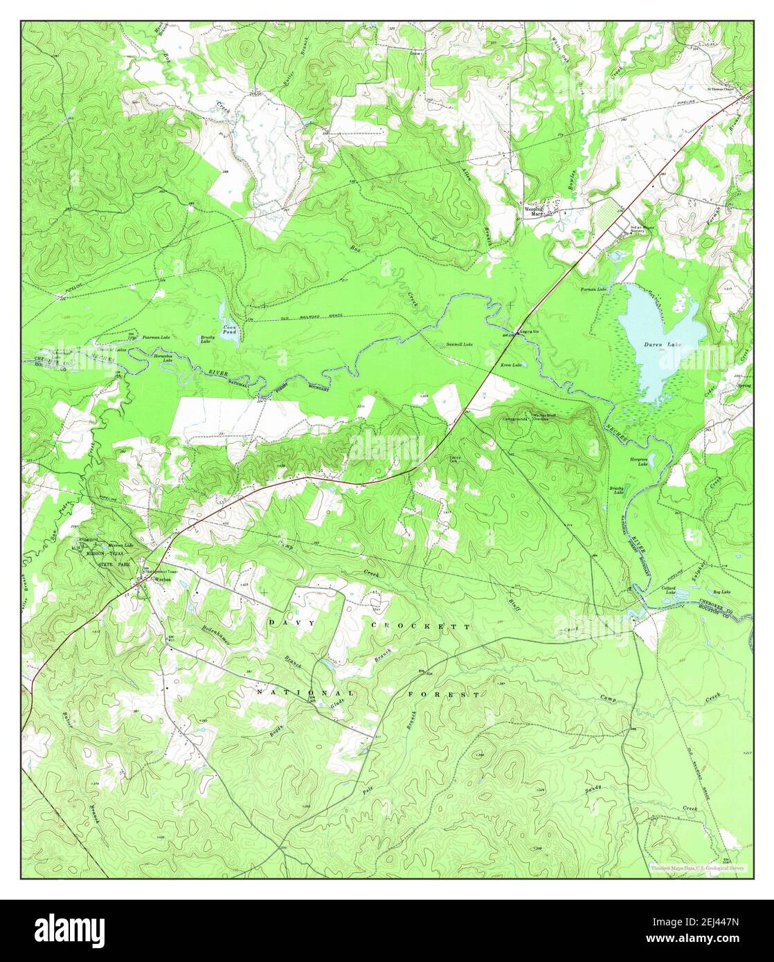 Weches, Texas, map 1973, 1:24000, United States of America by Timeless ...