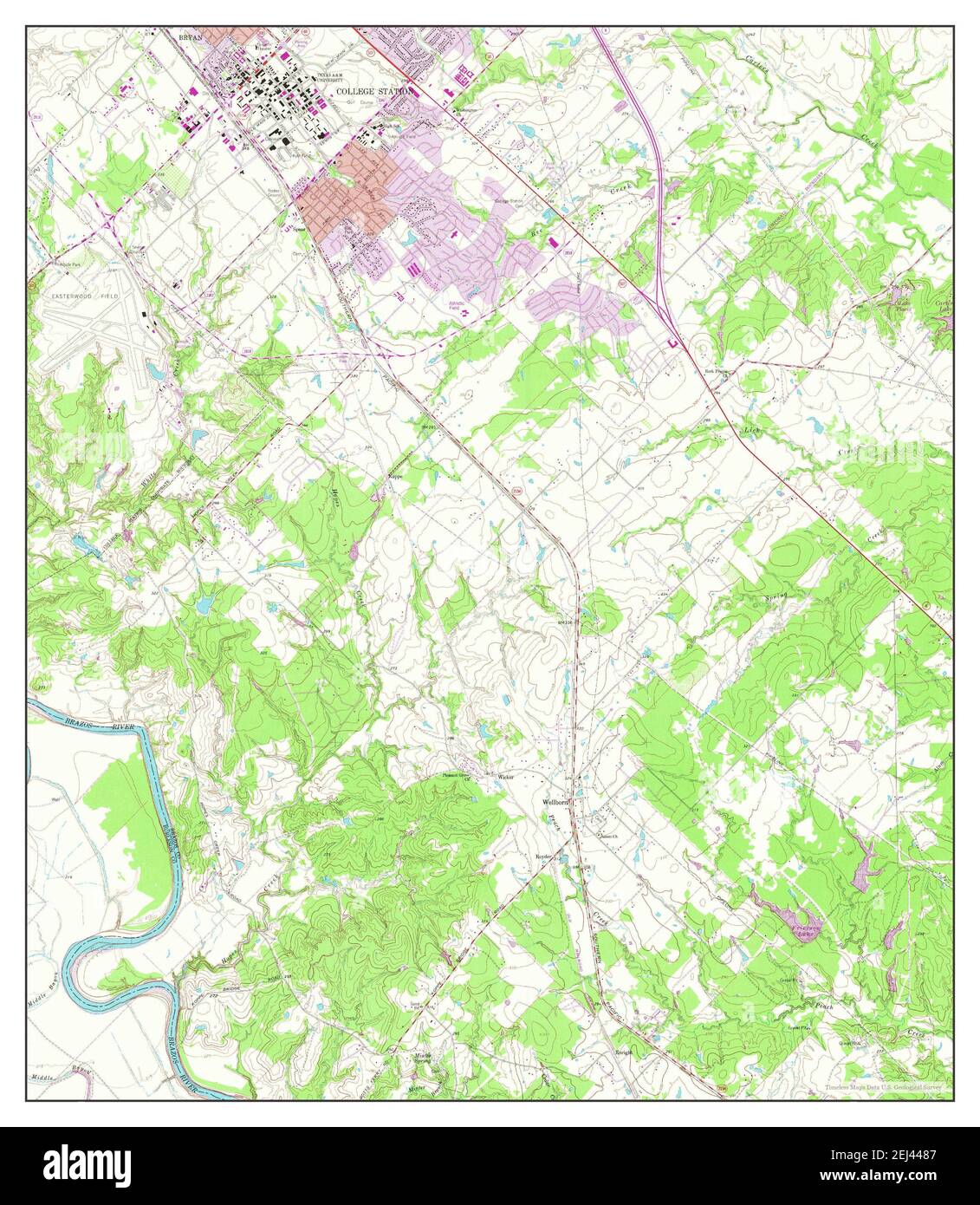 Wellborn, Texas, map 1961, 1:24000, United States of America by ...