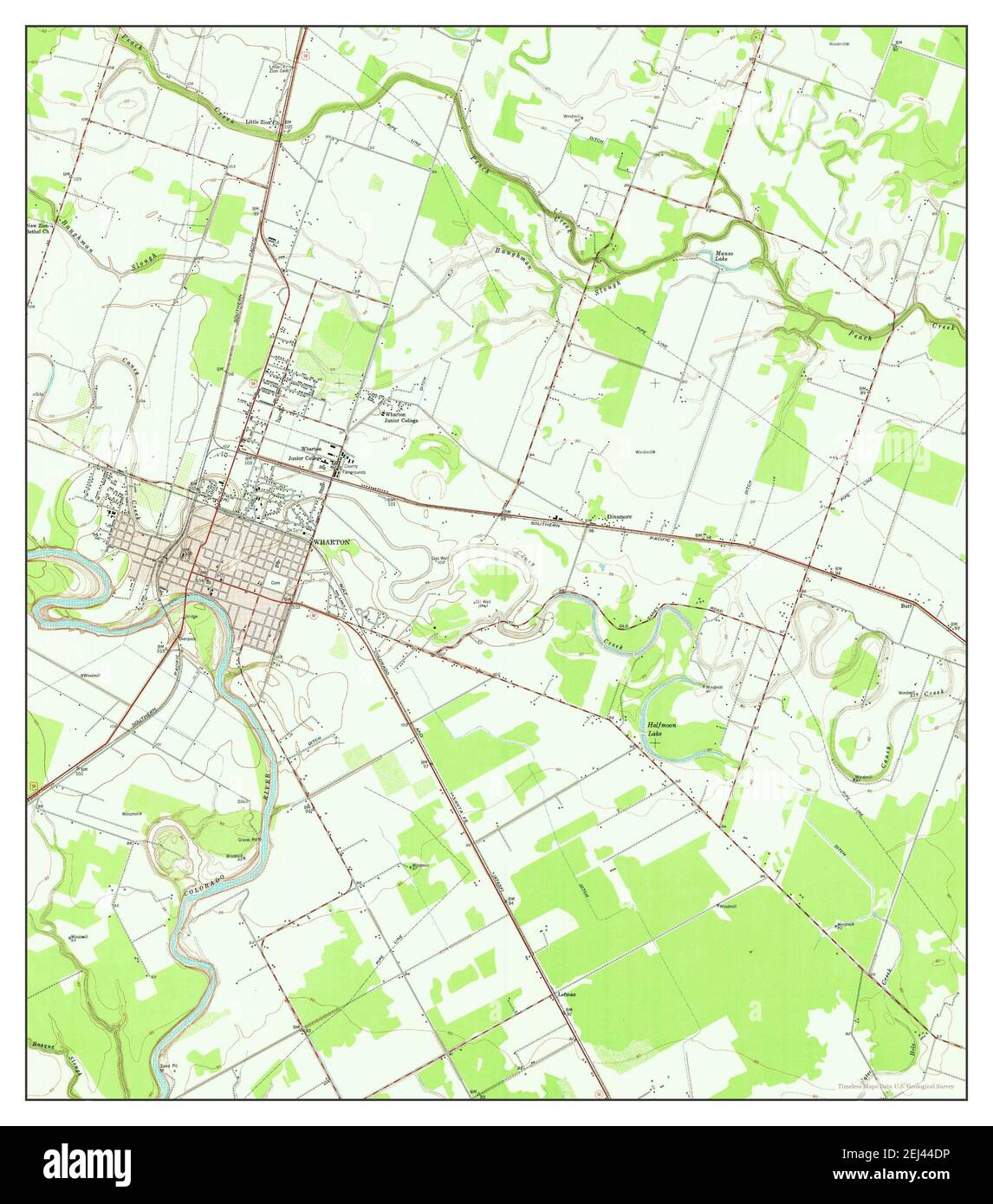 Wharton, Texas, map 1953, 1:24000, United States of America by Timeless ...
