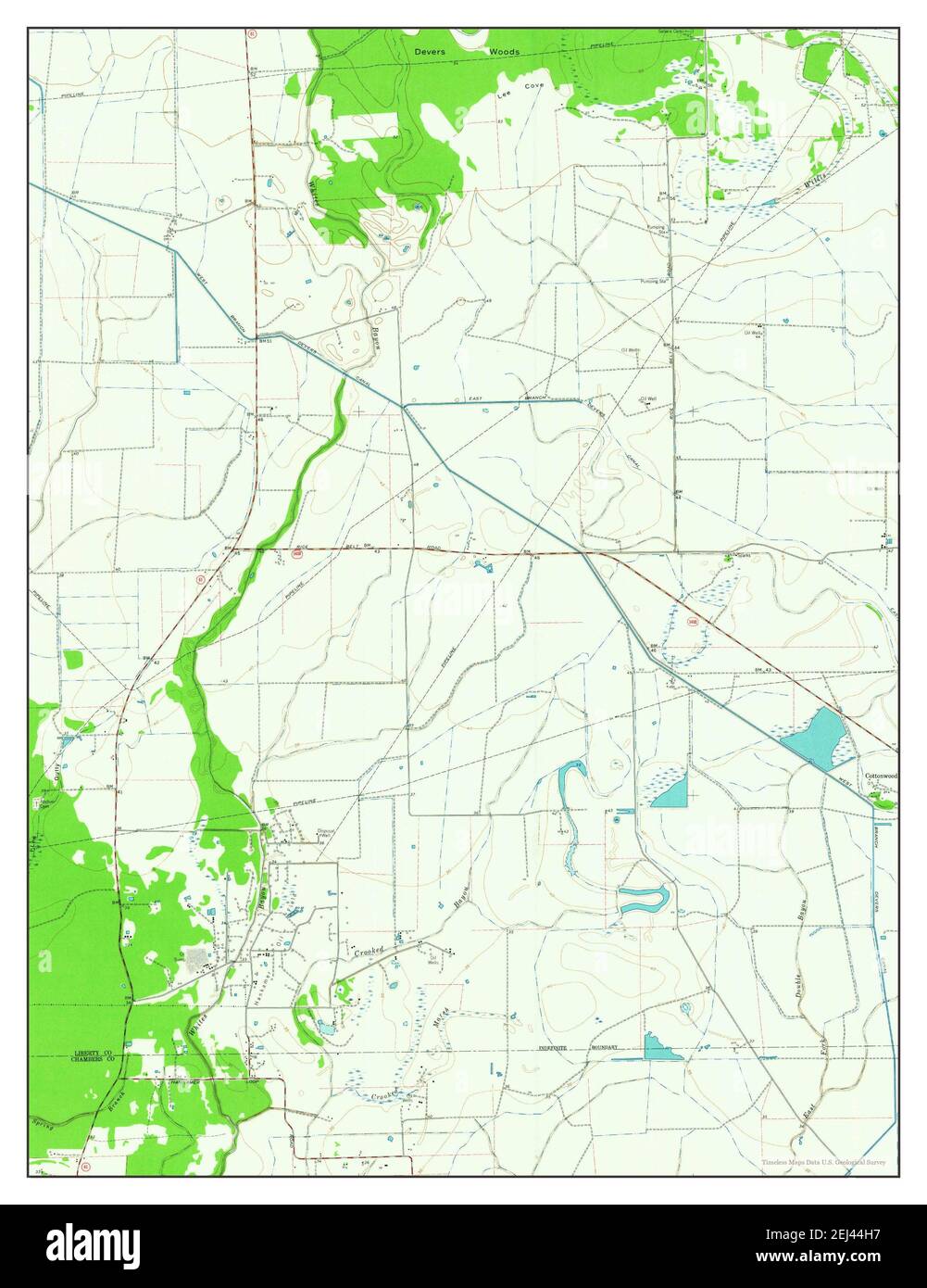Whites Bayou, Texas, map 1961, 1:24000, United States of America by ...