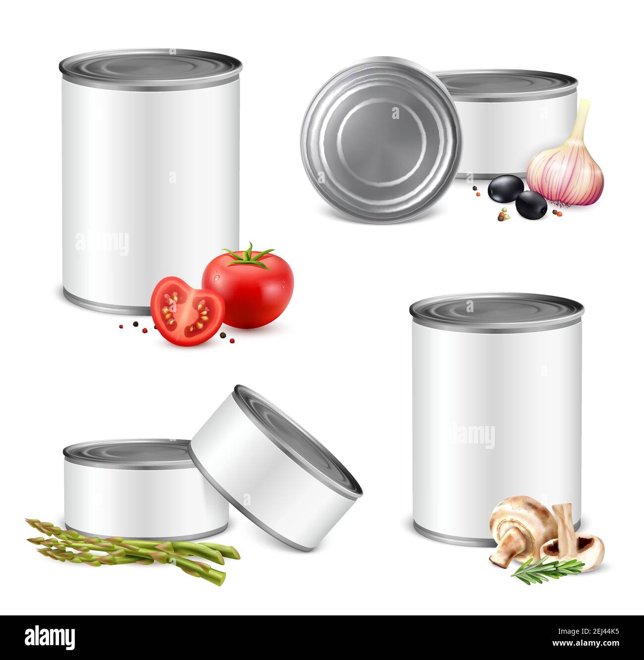 3d can mockup vegetables set of isolated preserve tin images with no ...