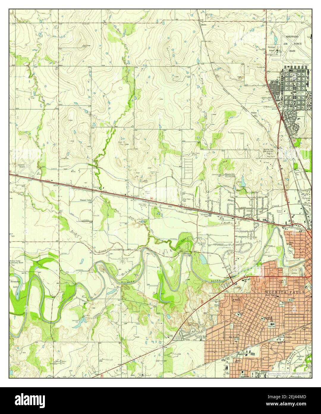 Wichita Falls West, Texas, map 1957, 1:24000, United States of America ...