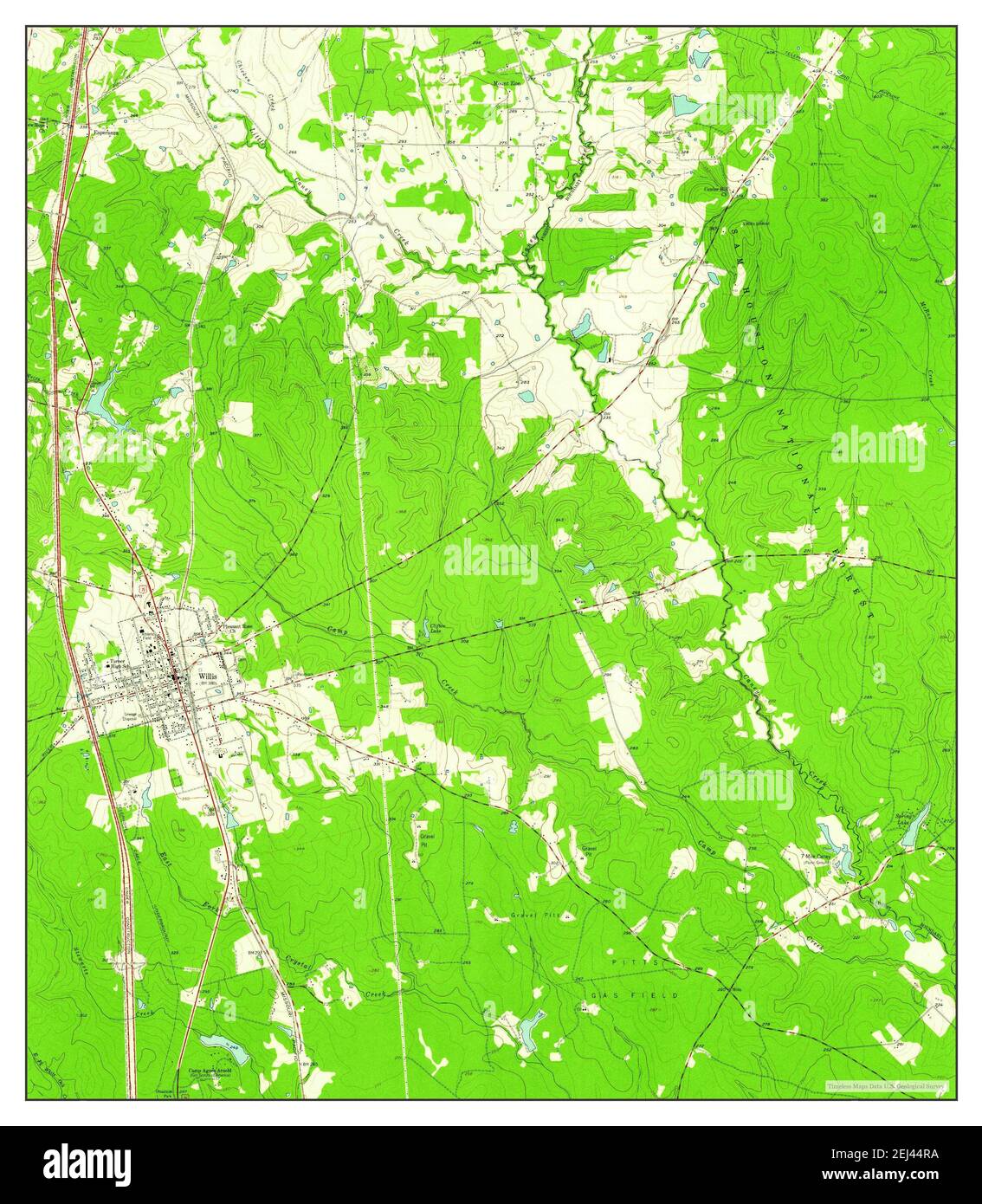Willis, Texas, map 1960, 1:24000, United States of America by Timeless ...