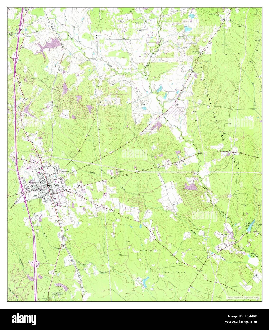 Willis, Texas, map 1960, 1:24000, United States of America by Timeless ...