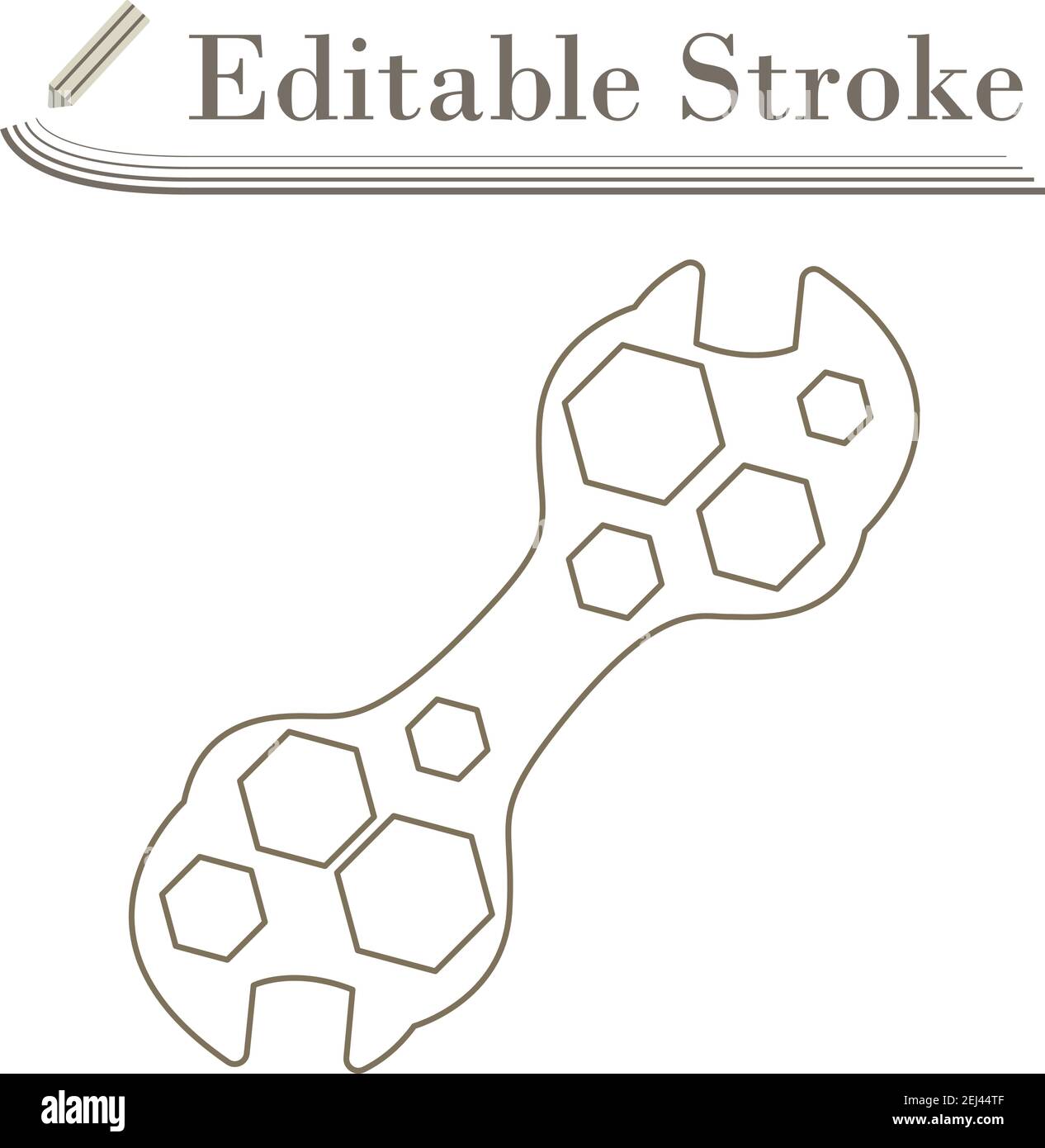 Bike Spanner Icon. Editable Stroke Simple Design. Vector Illustration ...