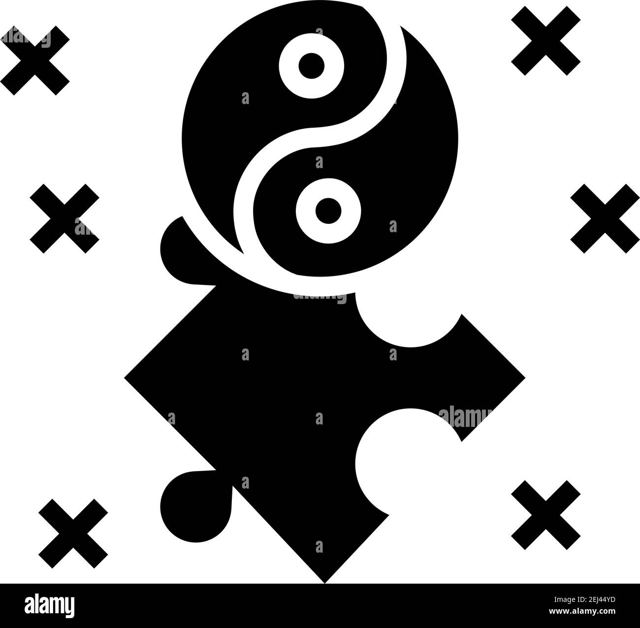 yin yan philosophy glyph icon vector illustration Stock Vector Image ...