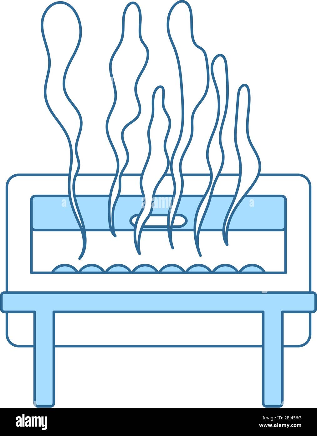 Chafing Dish Icon. Thin Line With Blue Fill Design. Vector Illustration ...