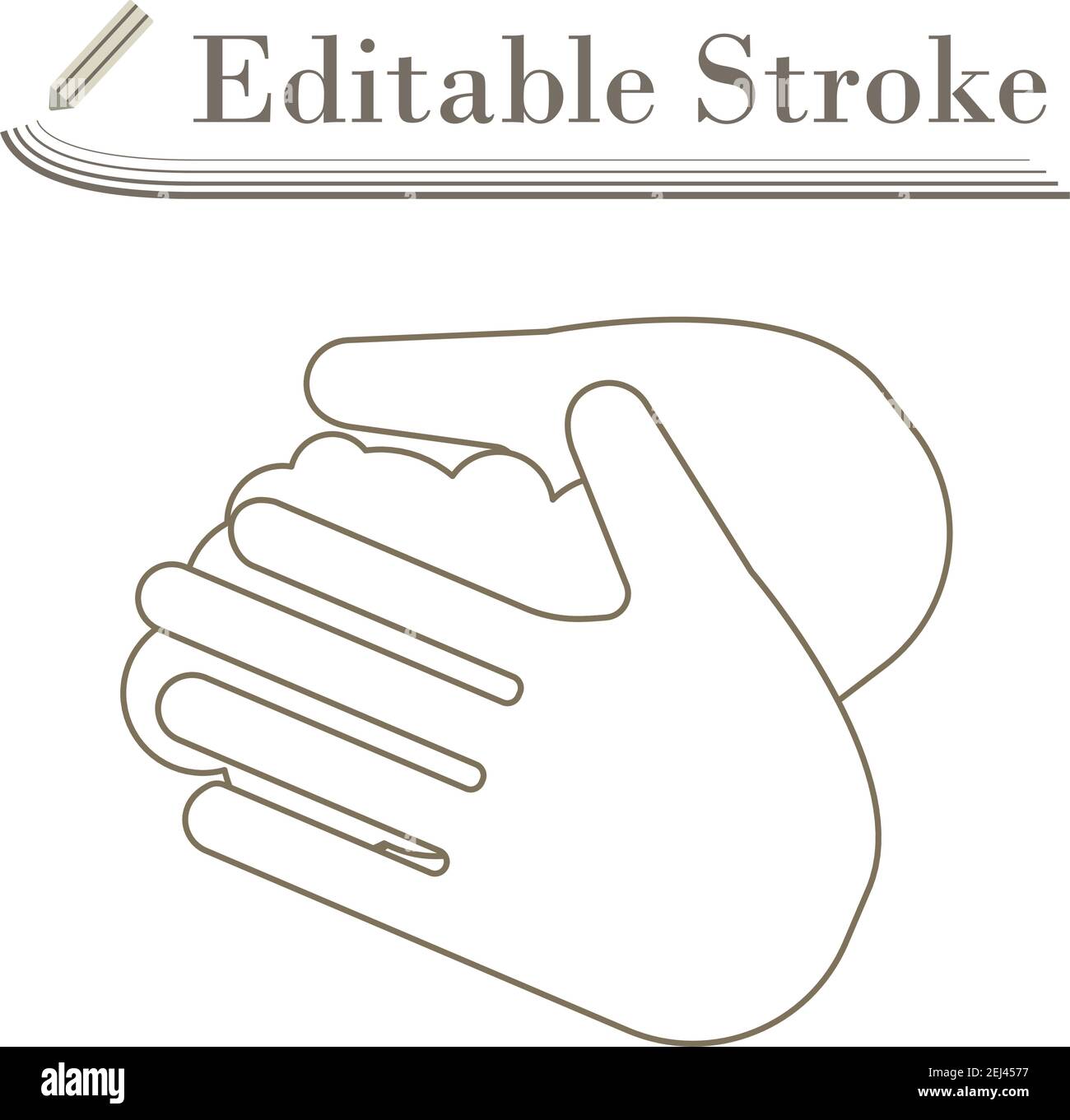 Hand Washing Icon. Editable Stroke Simple Design. Vector Illustration ...