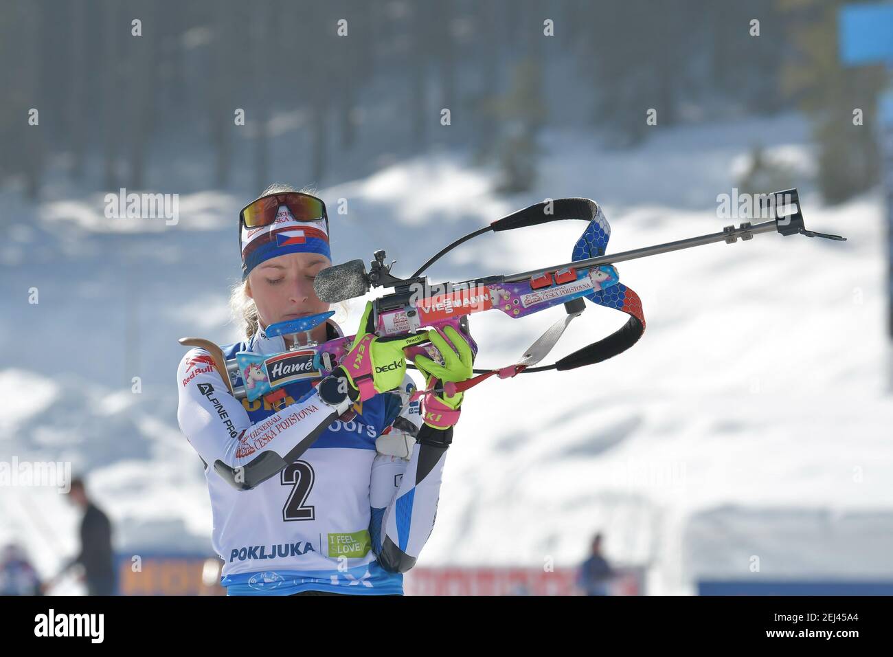 Biathlon Circuit, Pokljuka, Slovenia, 21 Feb 2021, DAVIDOVA Marketa CZE ...