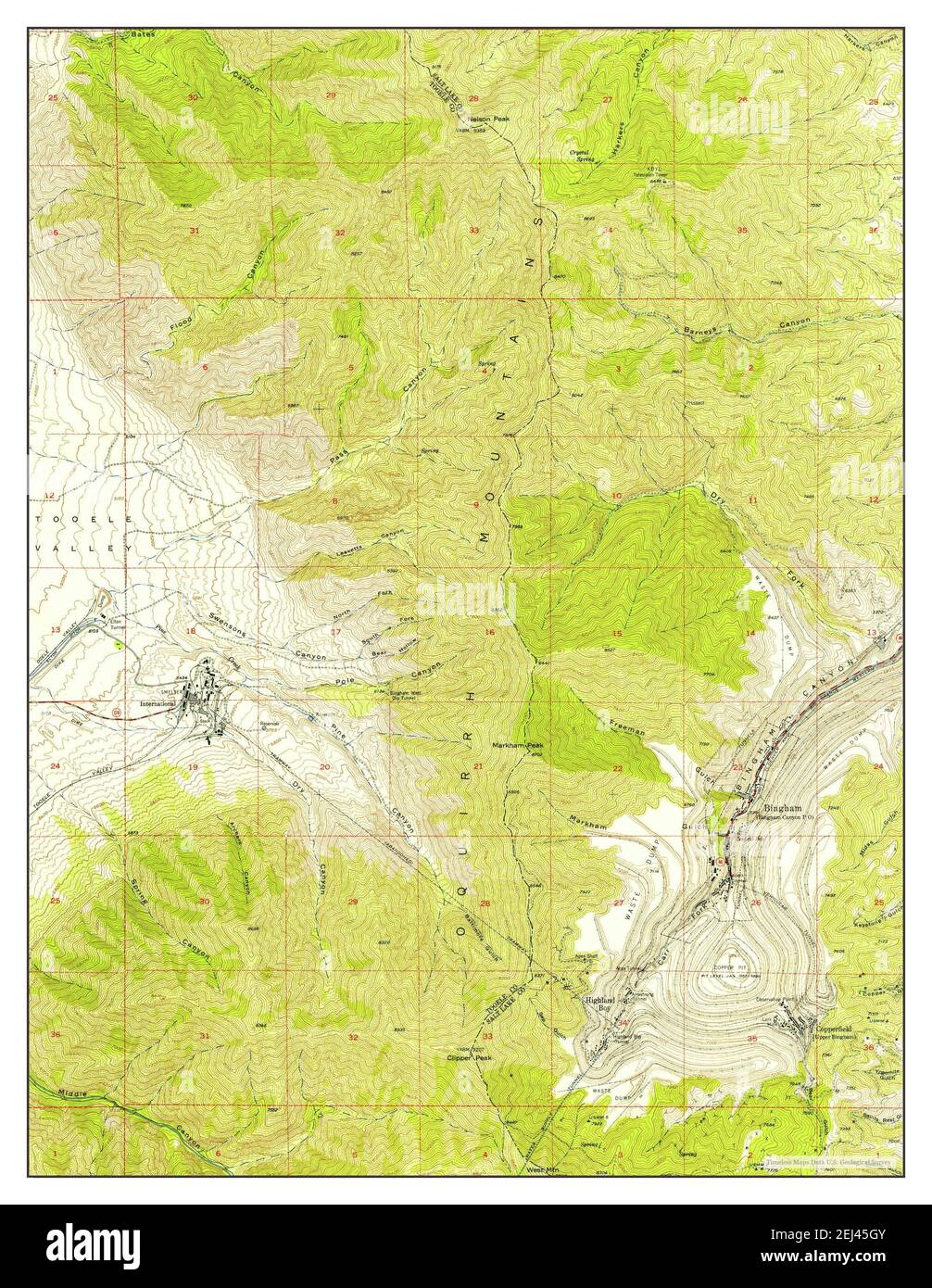 Bingham Canyon, Utah, map 1952, 1:24000, United States of America by ...