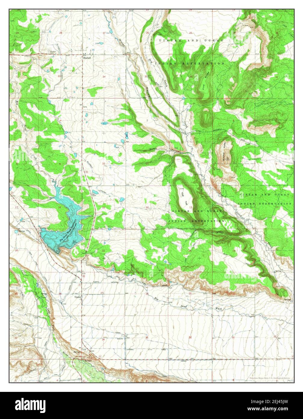 Bluebell, Utah, map 1965, 1:24000, United States of America by Timeless ...