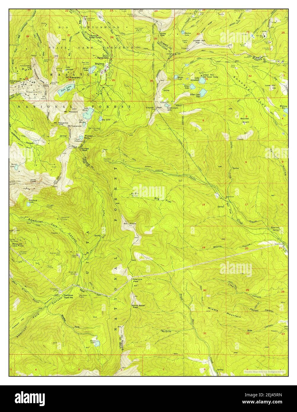Brighton, Utah, map 1955, 1:24000, United States of America by Timeless ...