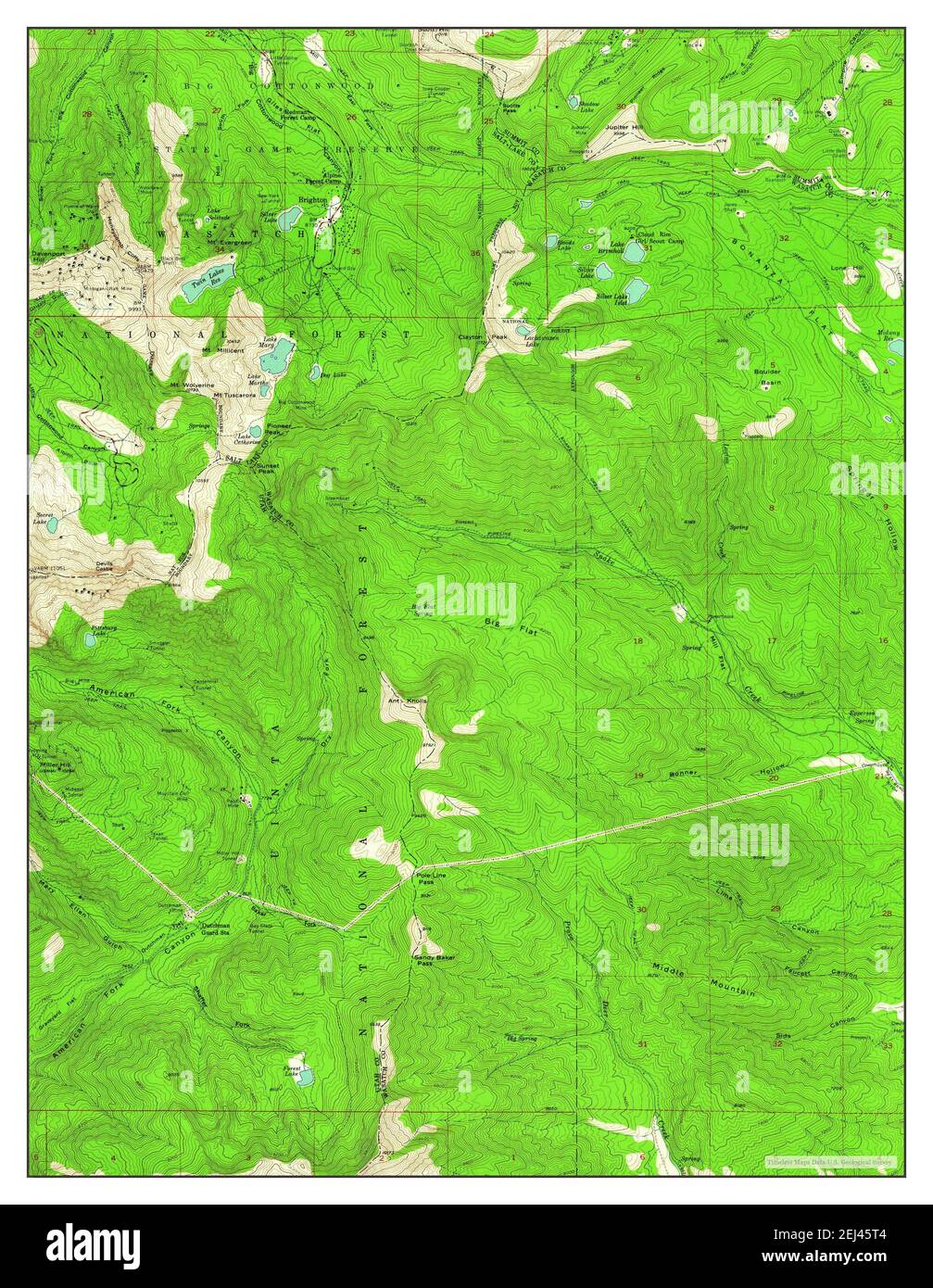 Brighton, Utah, map 1955, 1:24000, United States of America by Timeless ...