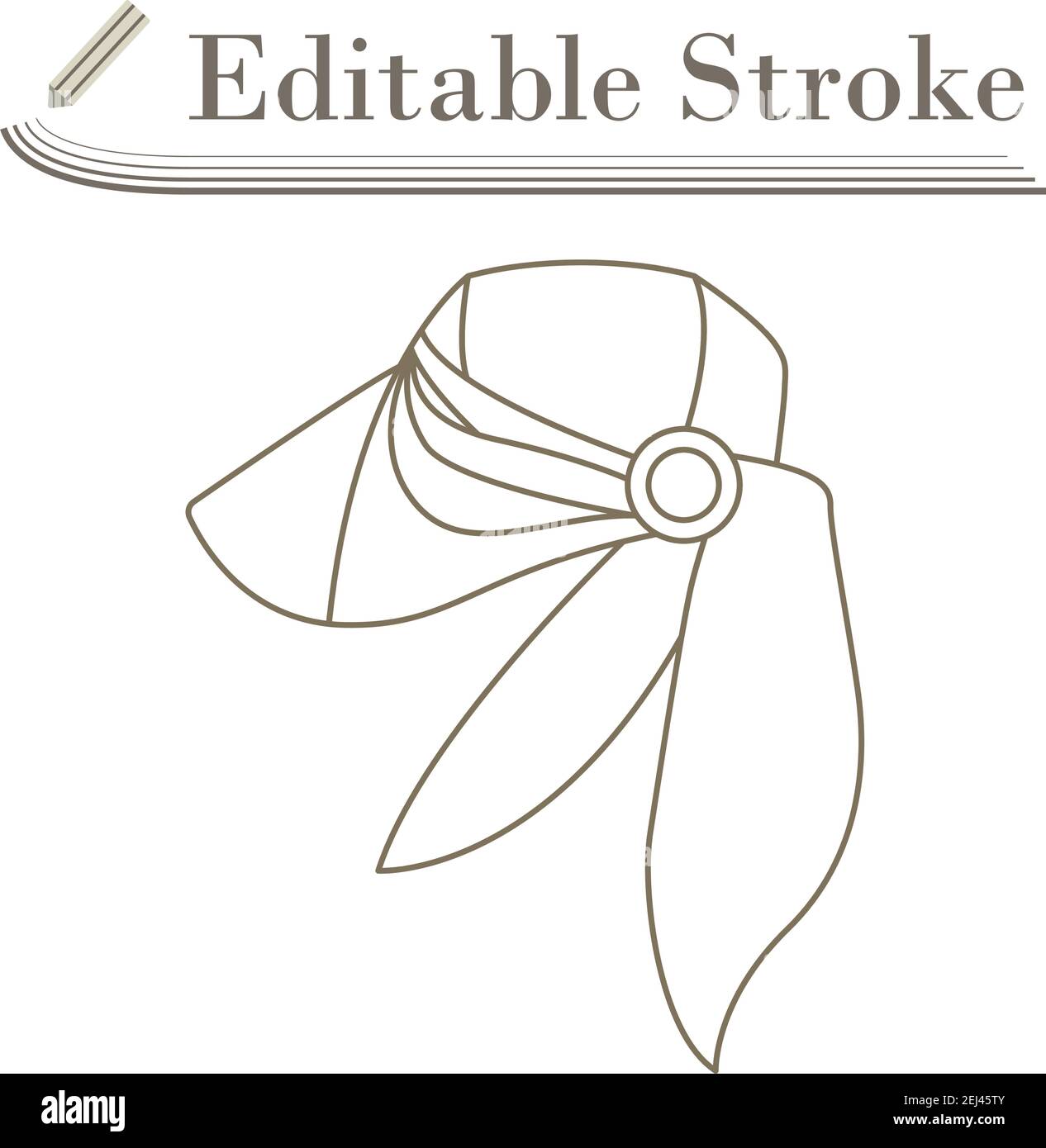 Business Woman Neck Scarf Icon. Editable Stroke Simple Design. Vector ...