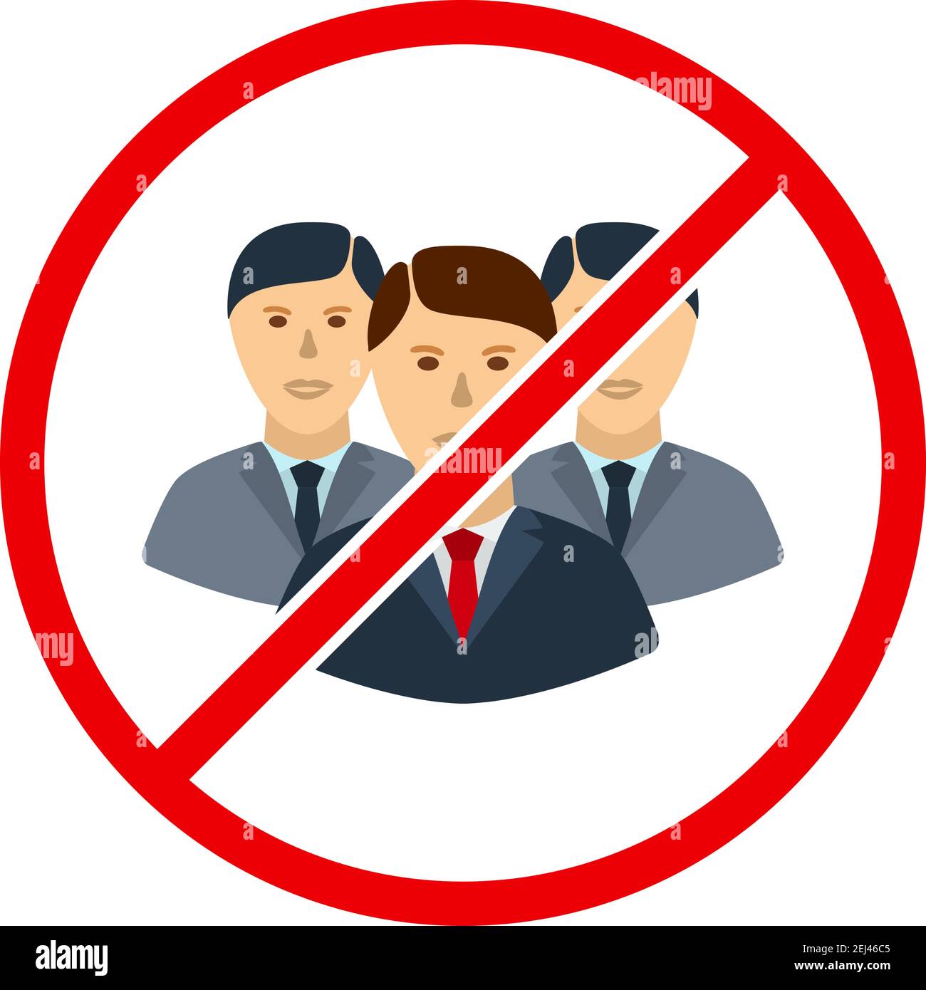 No Meeting Icon. Flat Color Design. Vector Illustration Stock Vector ...
