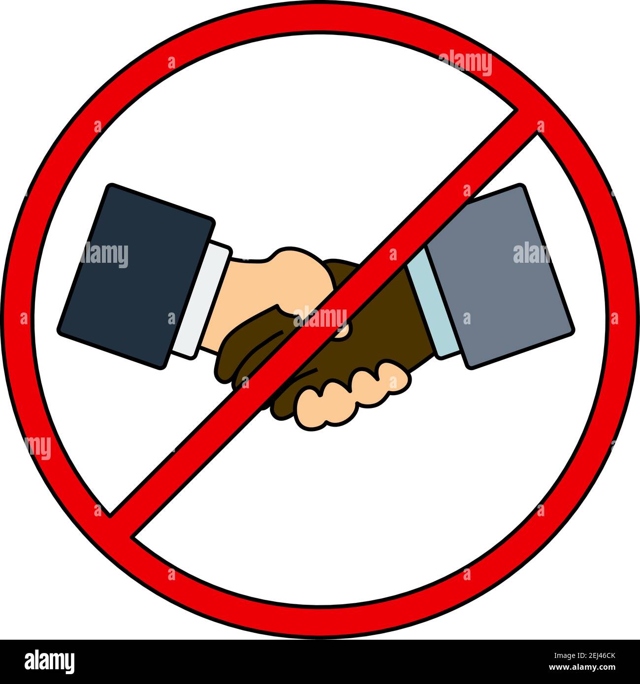 No Hand Shake Icon. Editable Outline With Color Fill Design. Vector ...