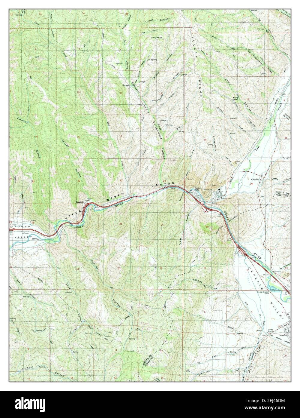 Devils Slide, Utah, map 1991, 1:24000, United States of America by ...