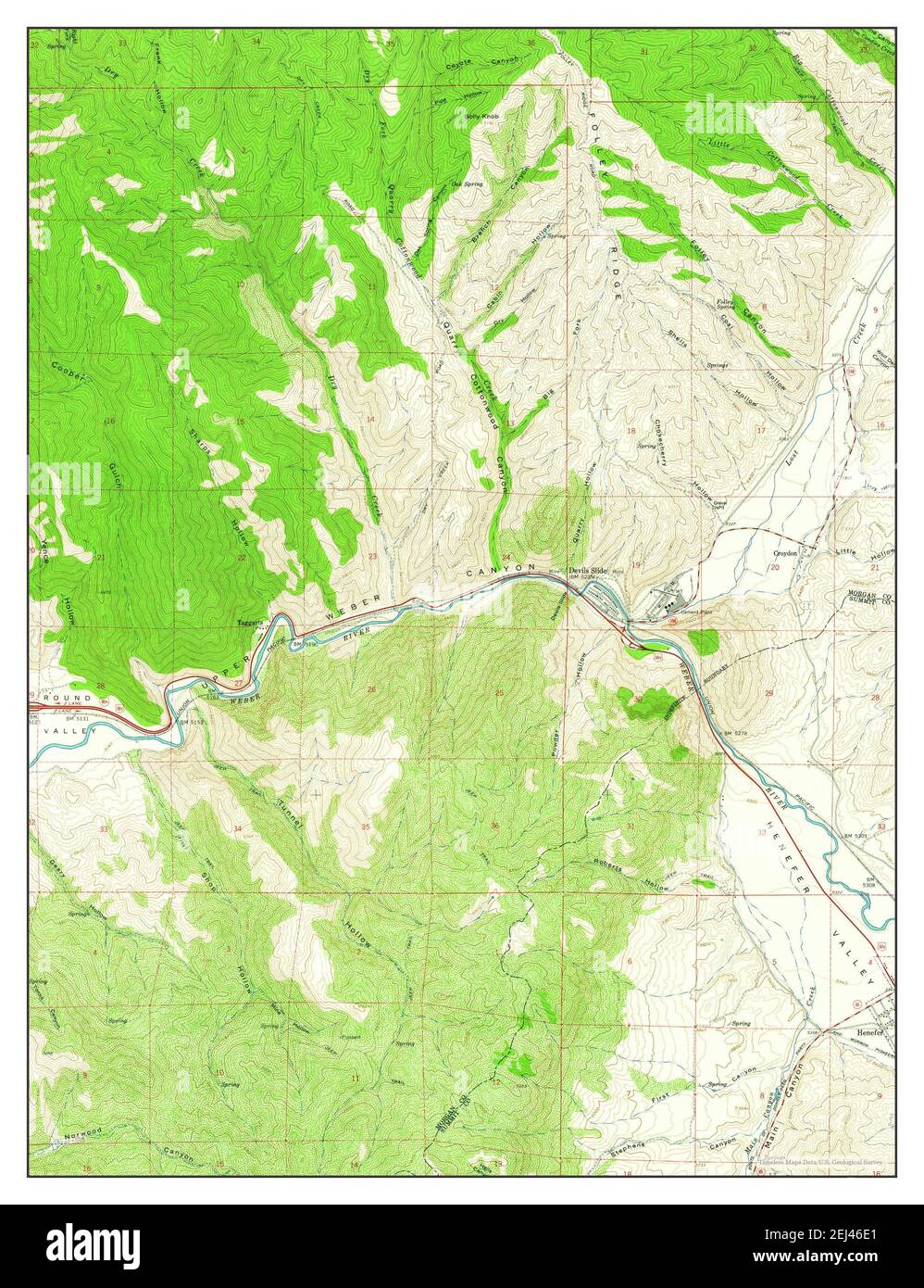 Devils Slide, Utah, map 1961, 1:24000, United States of America by ...