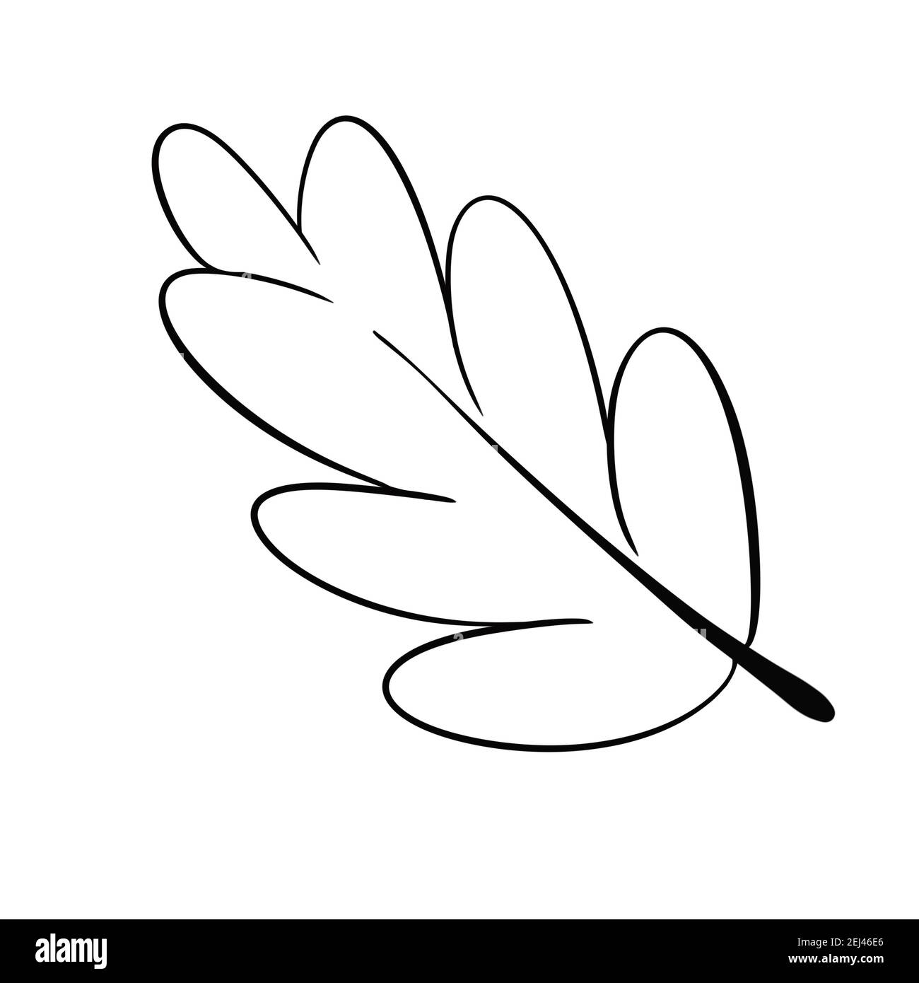 Illustration of a simple tree leaf, on white isolated background Stock ...