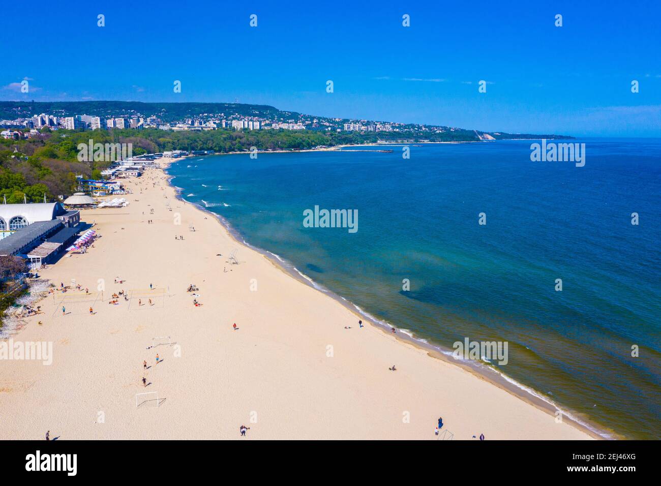 Aerial view of the central beach of the bulgarian town Varna Stock ...