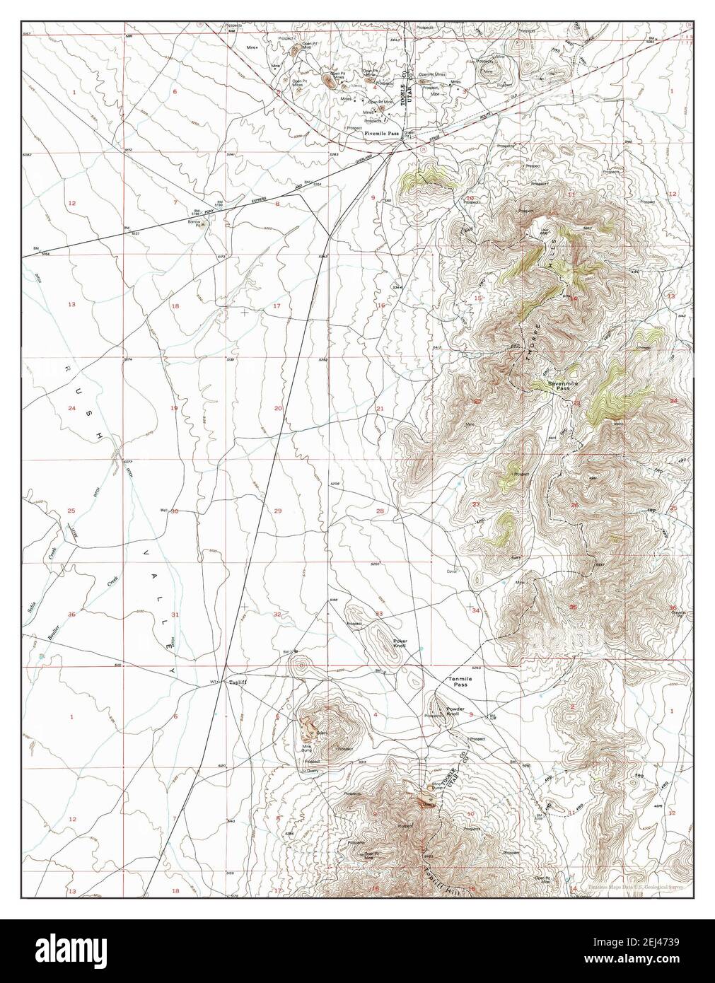 Fivemile Pass, Utah, map 1993, 1:24000, United States of America by ...