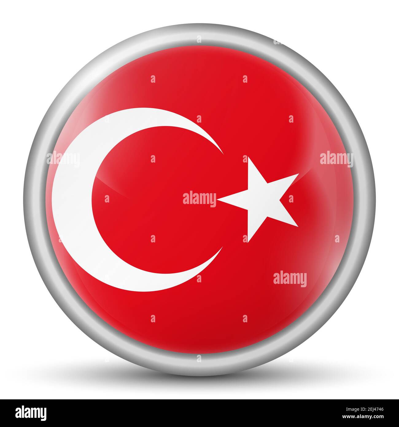 Glass light ball with flag of Turkey. Round sphere, template icon ...