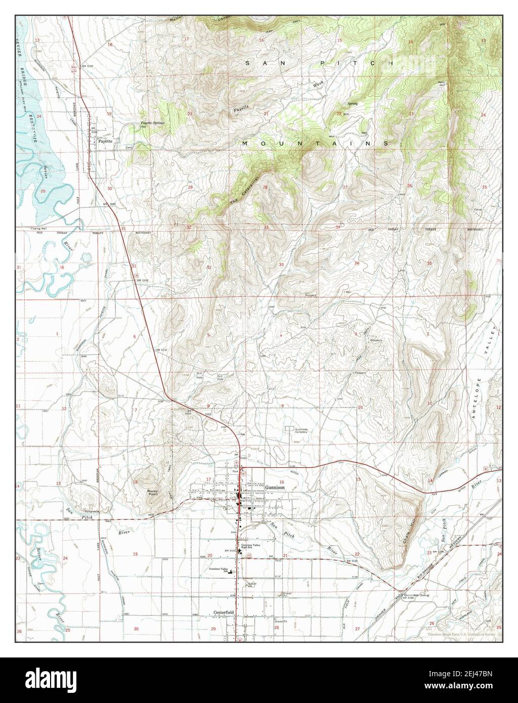 Gunnison map hi-res stock photography and images - Alamy