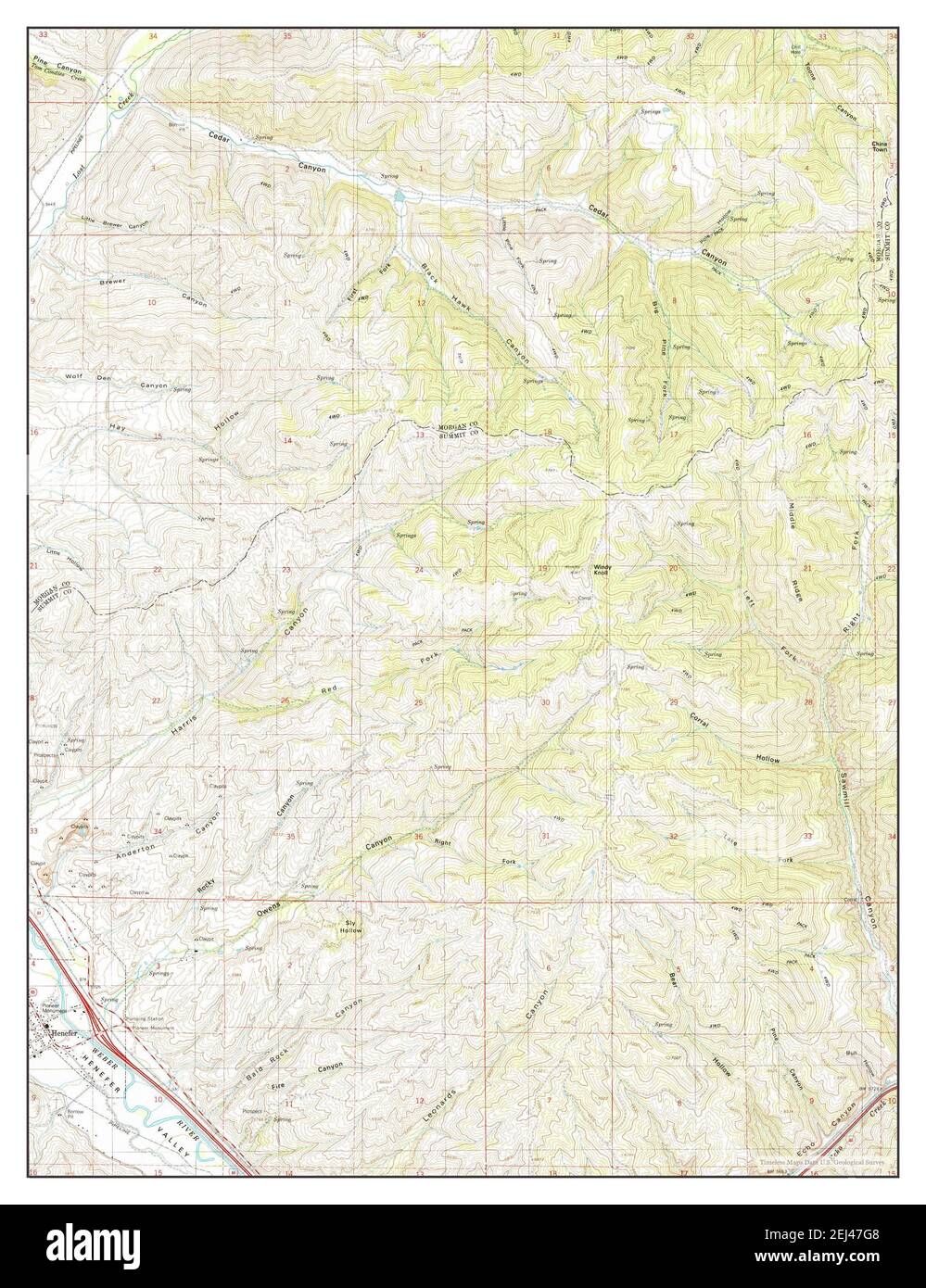 Henefer, Utah, map 1991, 1:24000, United States of America by Timeless ...