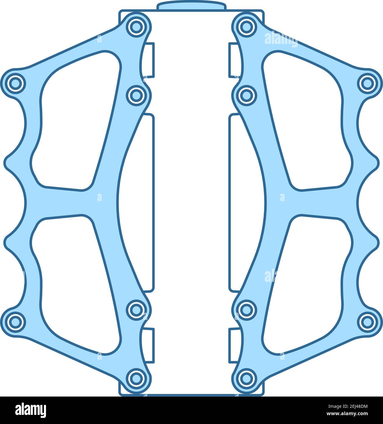 Bike Pedal Icon. Thin Line With Blue Fill Design. Vector Illustration ...