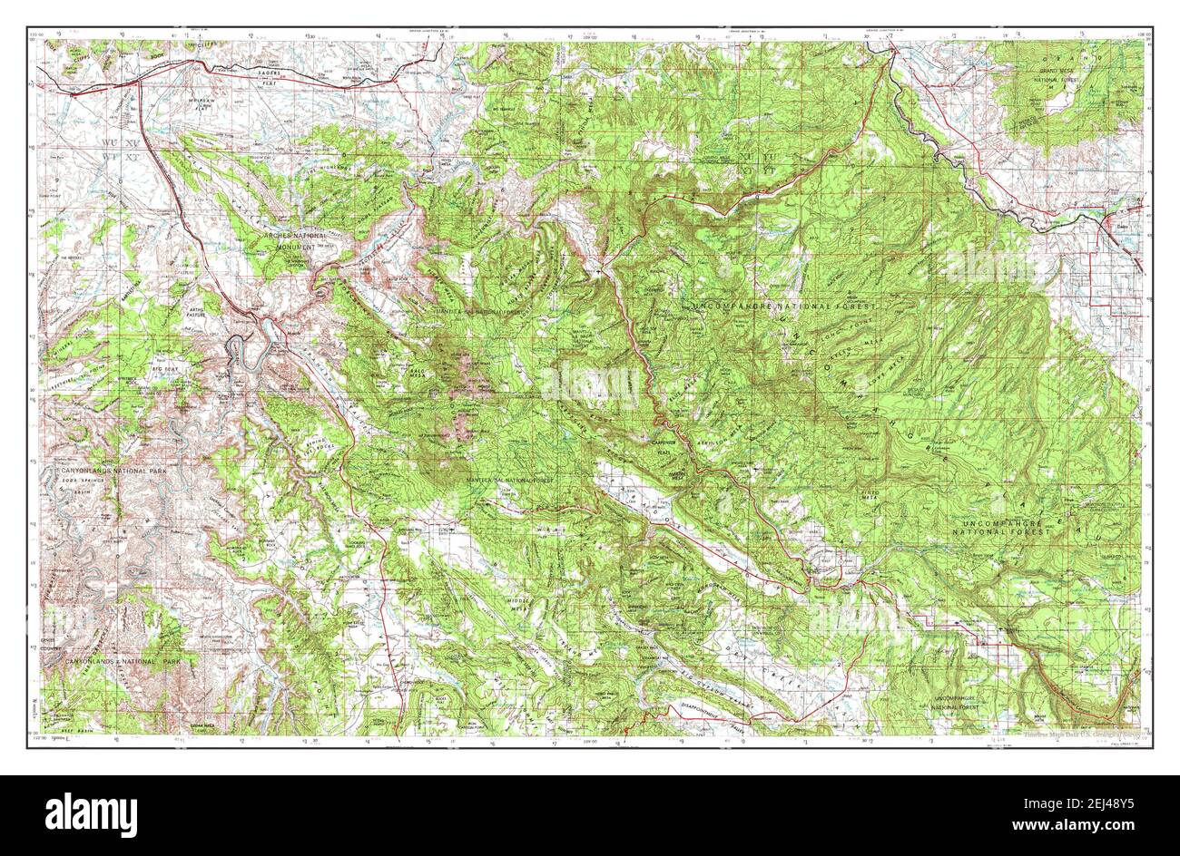Moab, Utah, map 1956, 1:250000, United States of America by Timeless ...