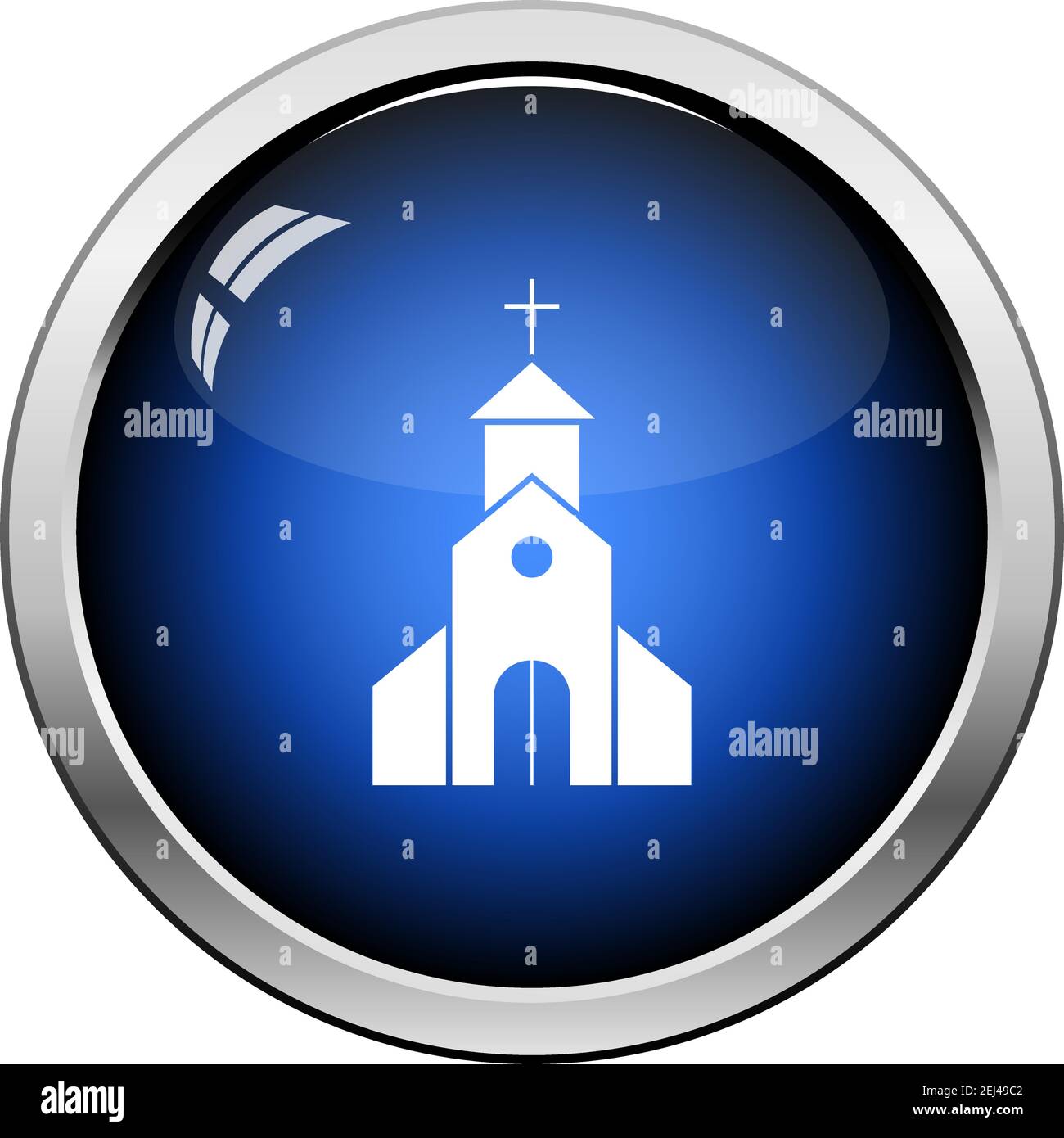 Church Icon. Glossy Button Design. Vector Illustration Stock Vector ...