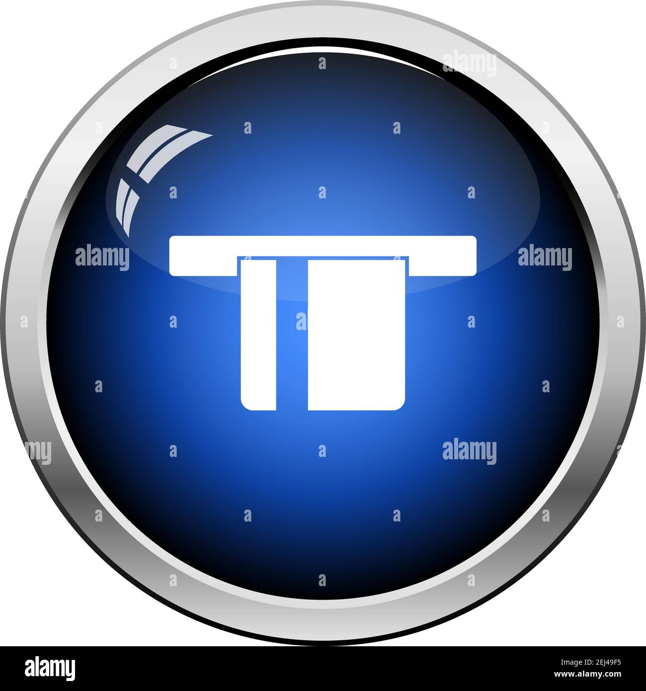 Credit Card Sliding Out From ATM Icon. Glossy Button Design. Vector ...