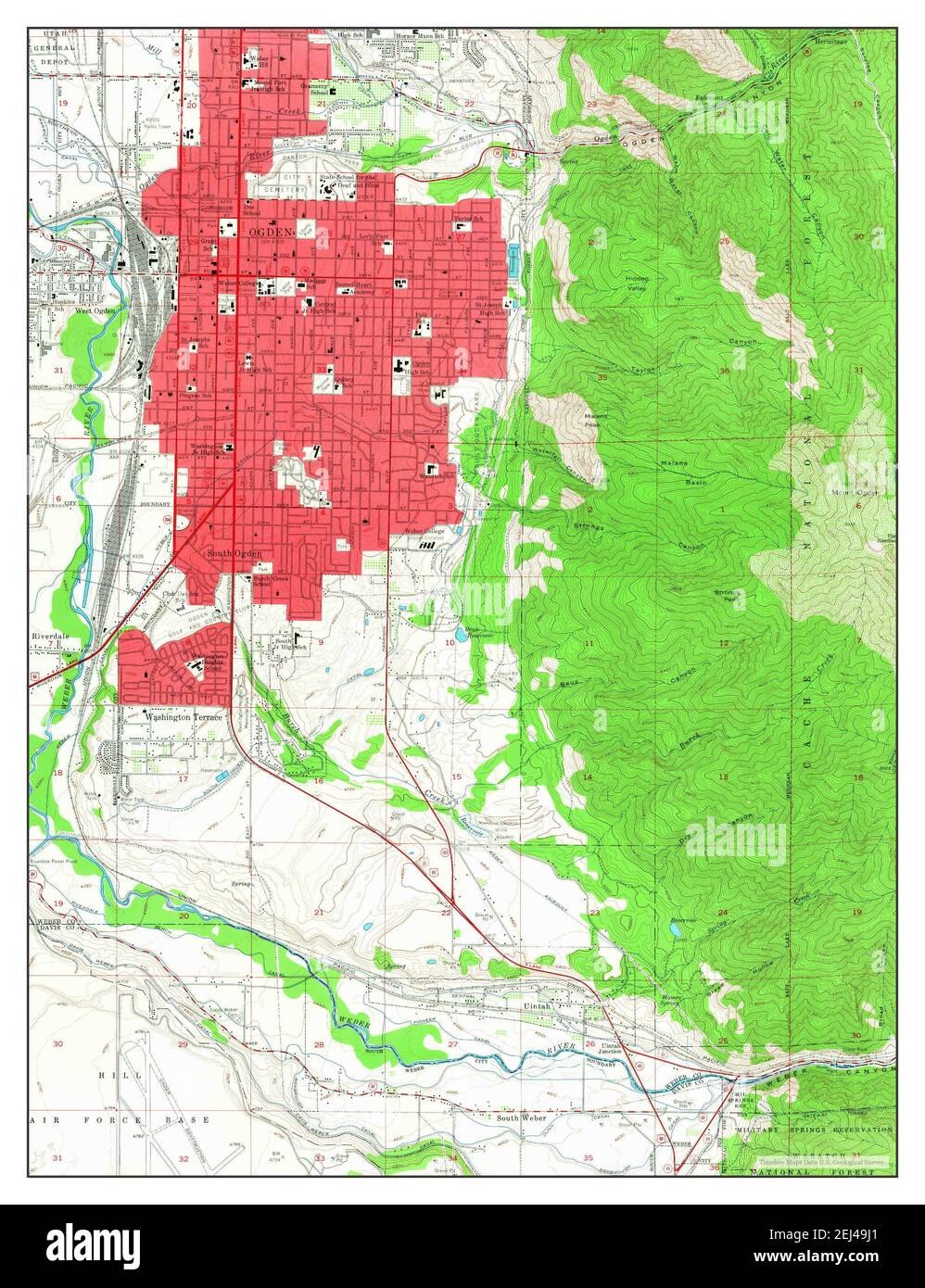 Ogden, Utah, map 1955, 1:24000, United States of America by Timeless ...