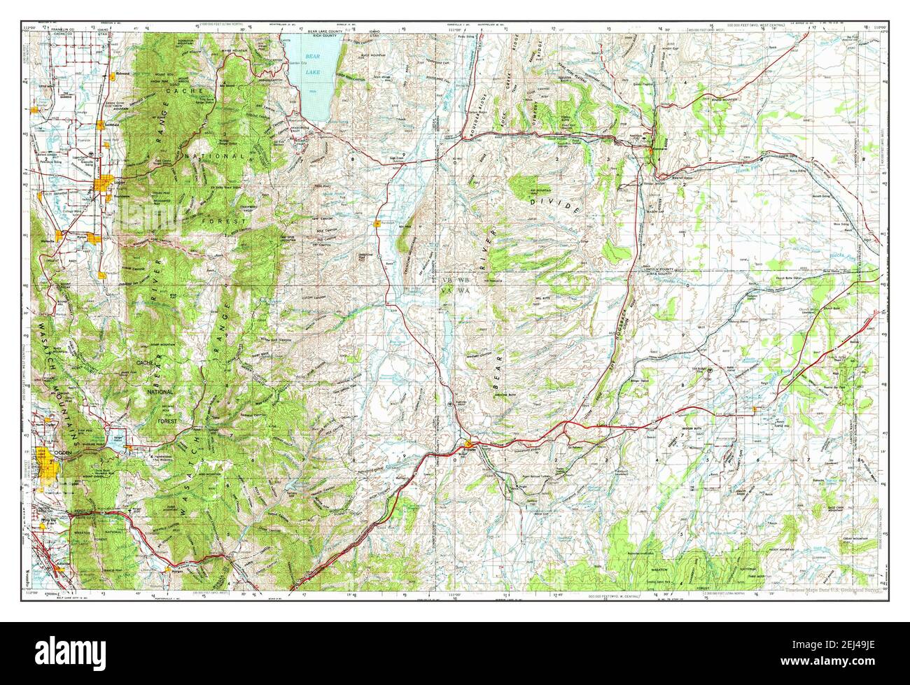 Ogden, Utah, map 1954, 1:250000, United States of America by Timeless ...