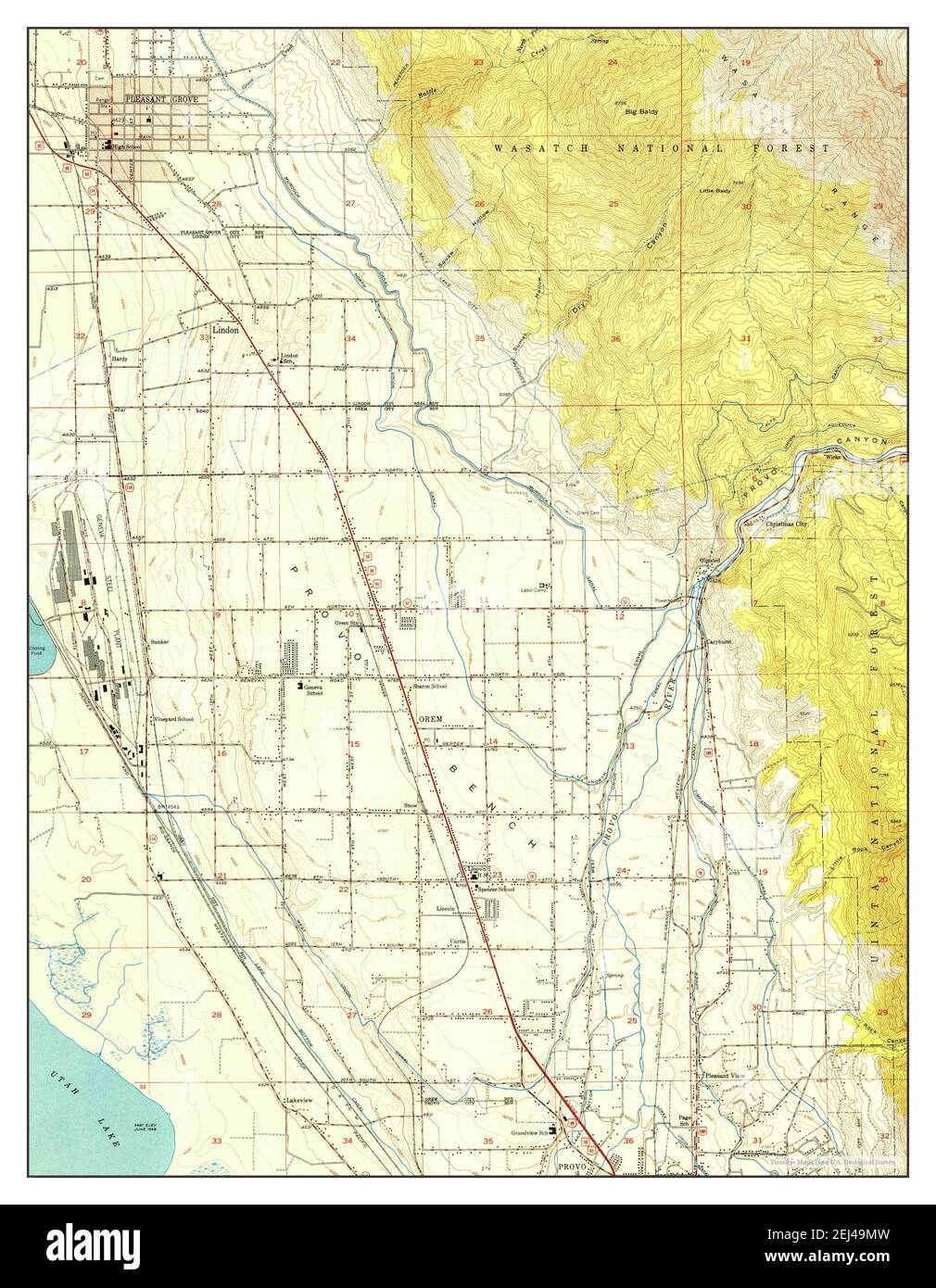 Orem, Utah, map 1950, 1:24000, United States of America by Timeless ...